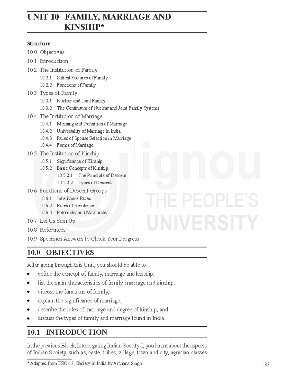 Family Marriage and Kinship - Family, Marriage and UNIT 10 FAMILY ...