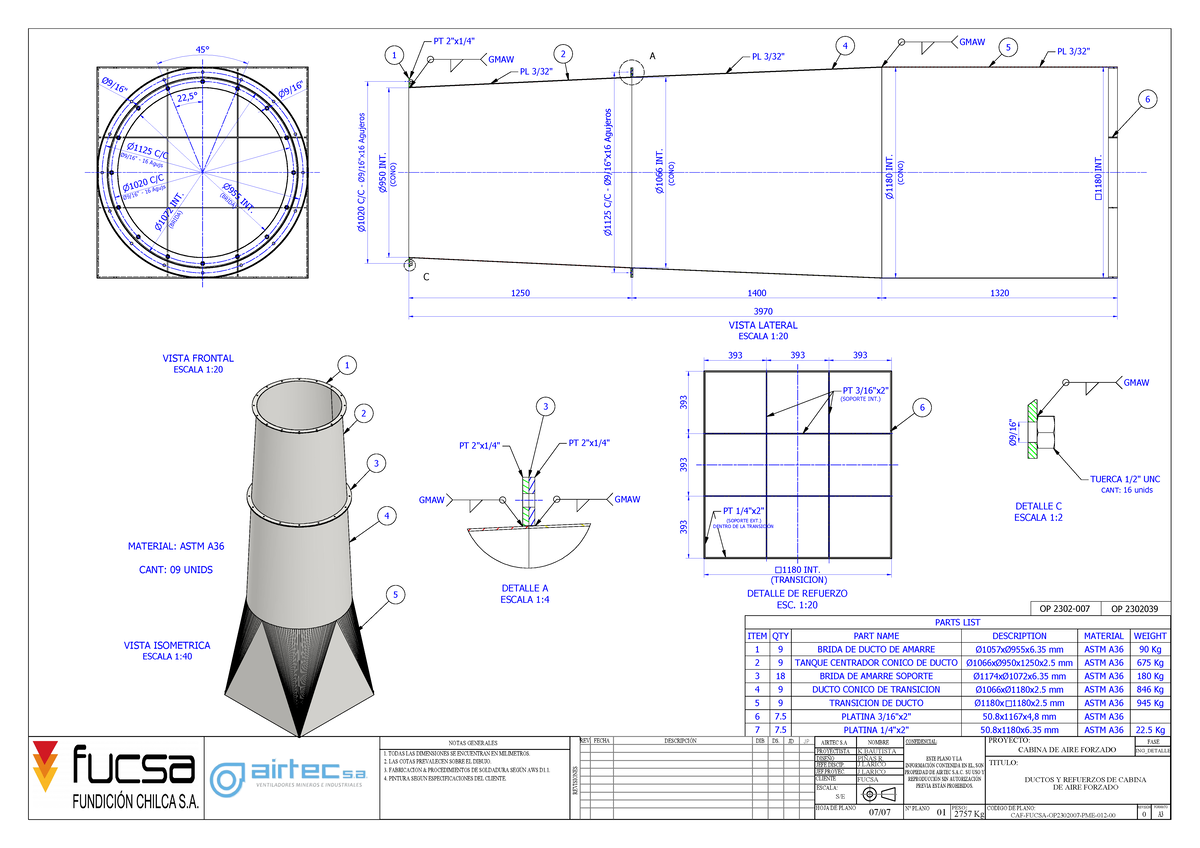 Plano Ducto - HYHYH - DETALLE A ESCALA 1: DETALLE C ESCALA 1: DETALLE ...