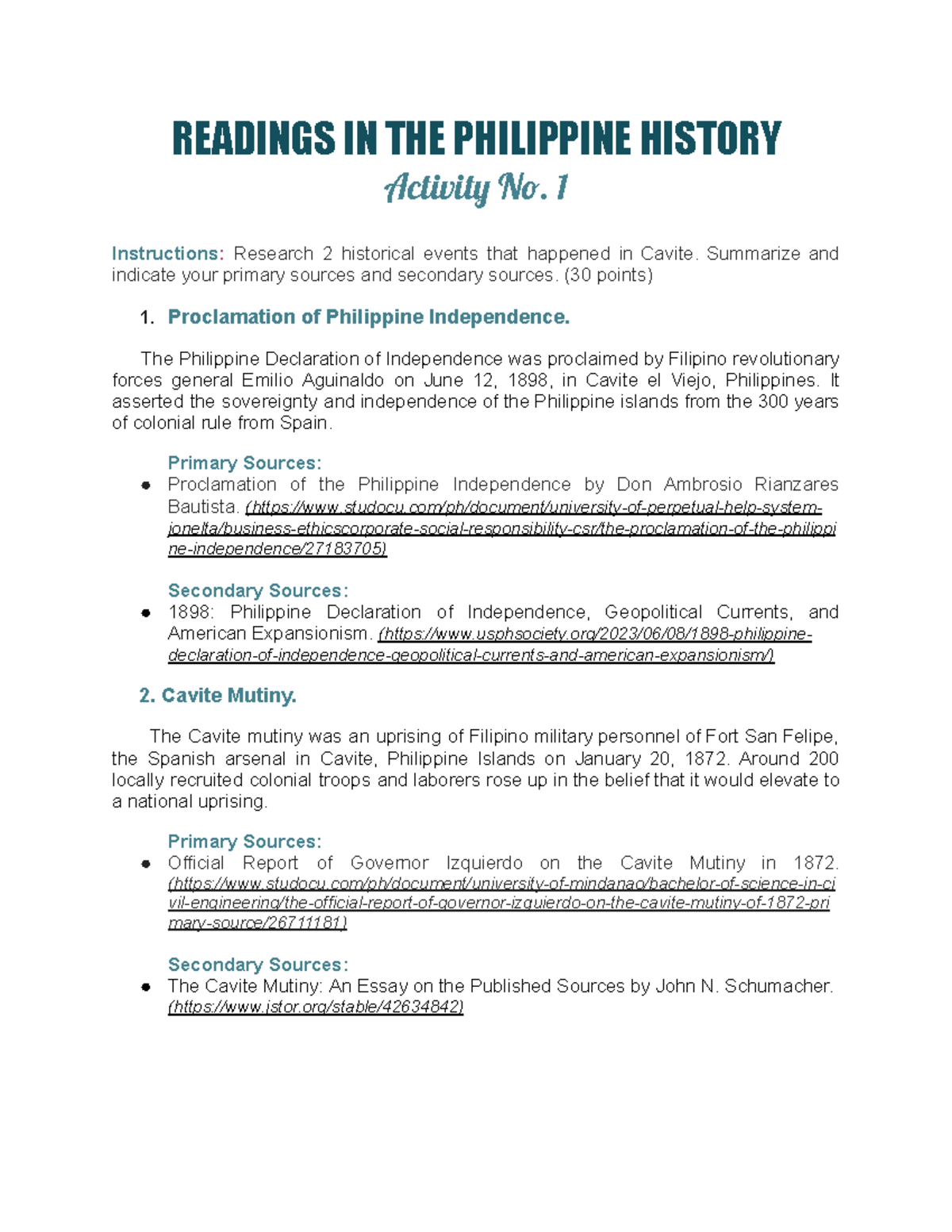 READINGS IN THE PHILIPPINE HISTORY - READINGS IN THE PHILIPPINE HISTORY ...