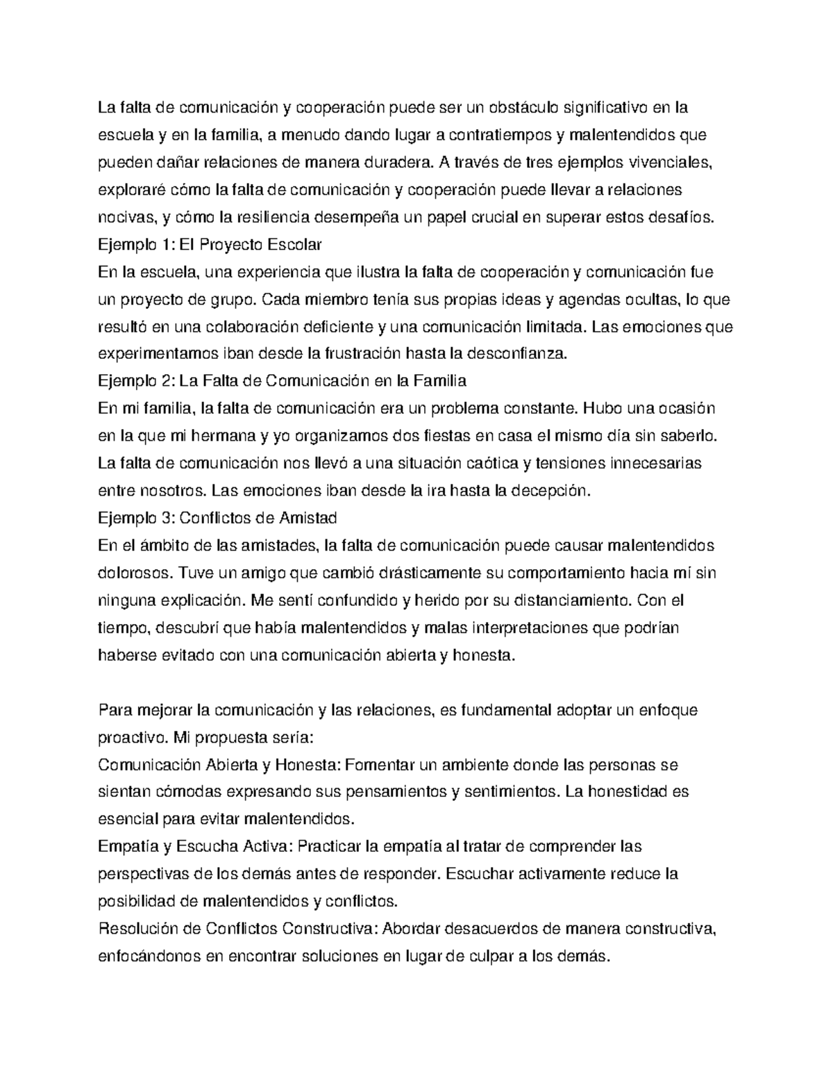 Document 2 - aasdasd - La falta de comunicación y cooperación puede ser ...