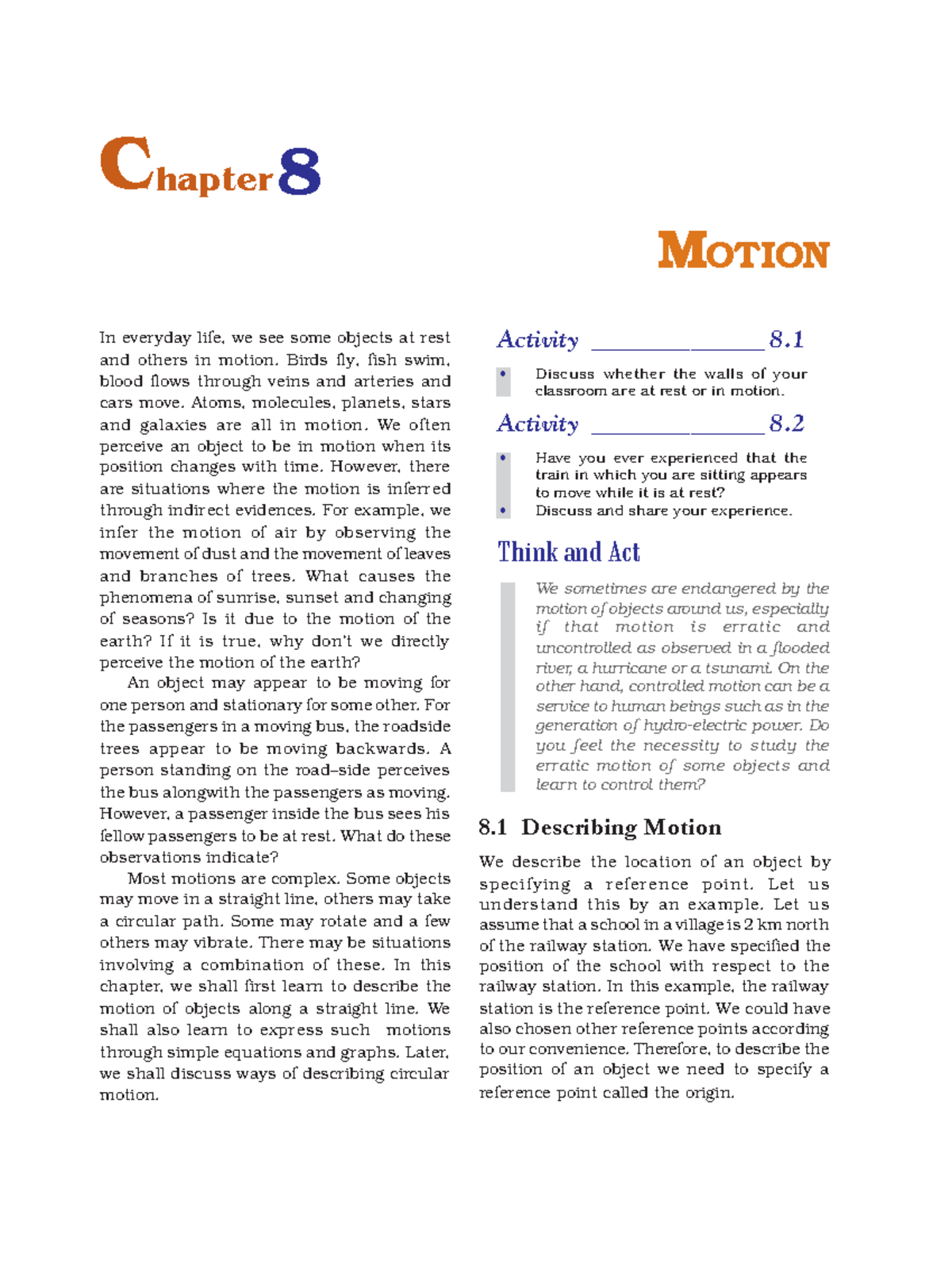 PHYSICS MOTION CHAPTER 1 FOR FIRST YEAR COLLEGE - In everyday life, we ...