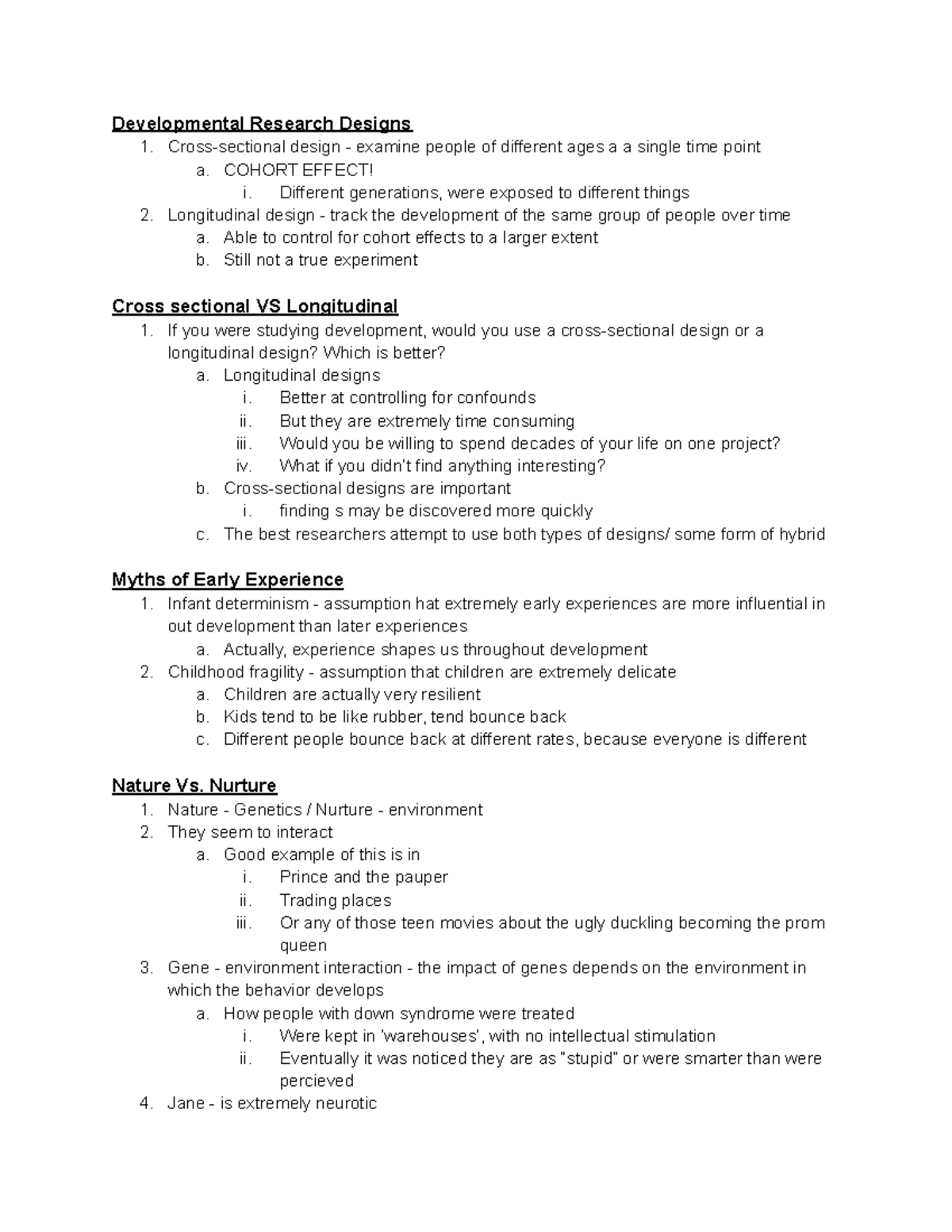 Psys Unit 2 Day 3 - Prof Forbey - Developmental Research Designs Cross ...