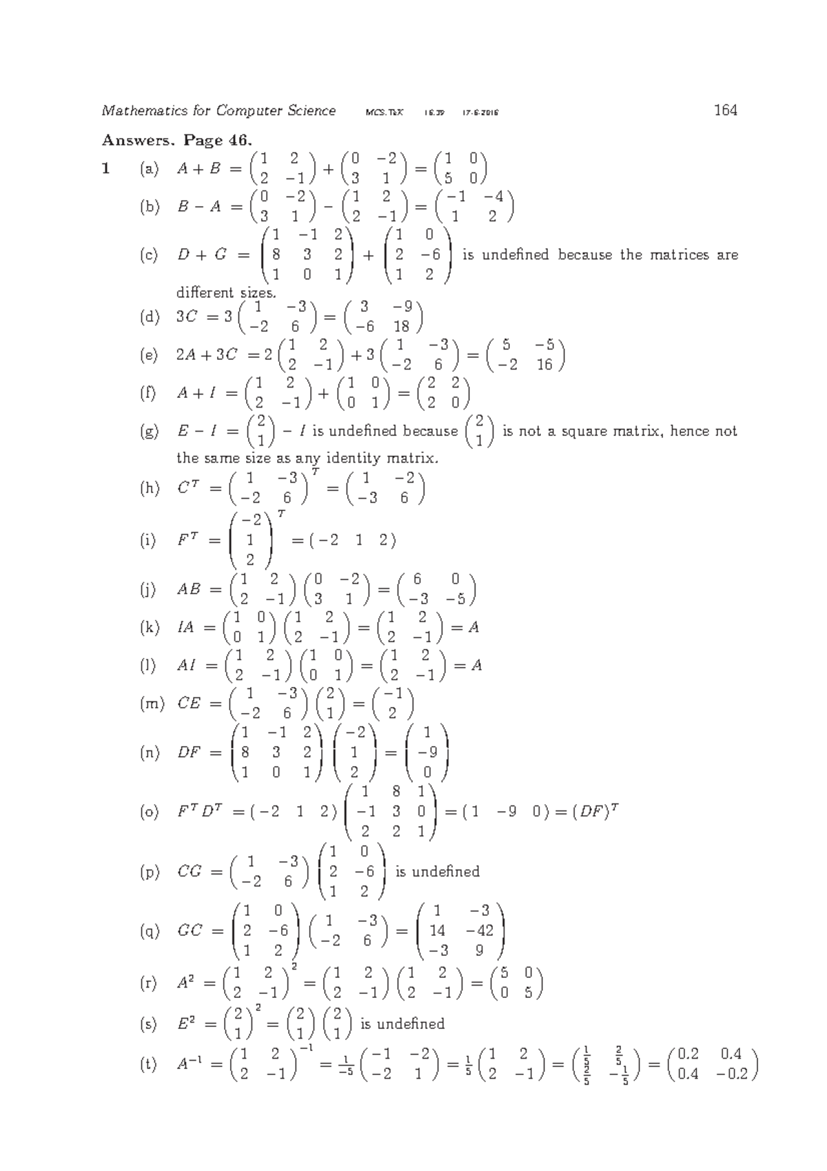 Chapter 6 - Matrices Solutions (p46) - Mathematics for Computer Science ...