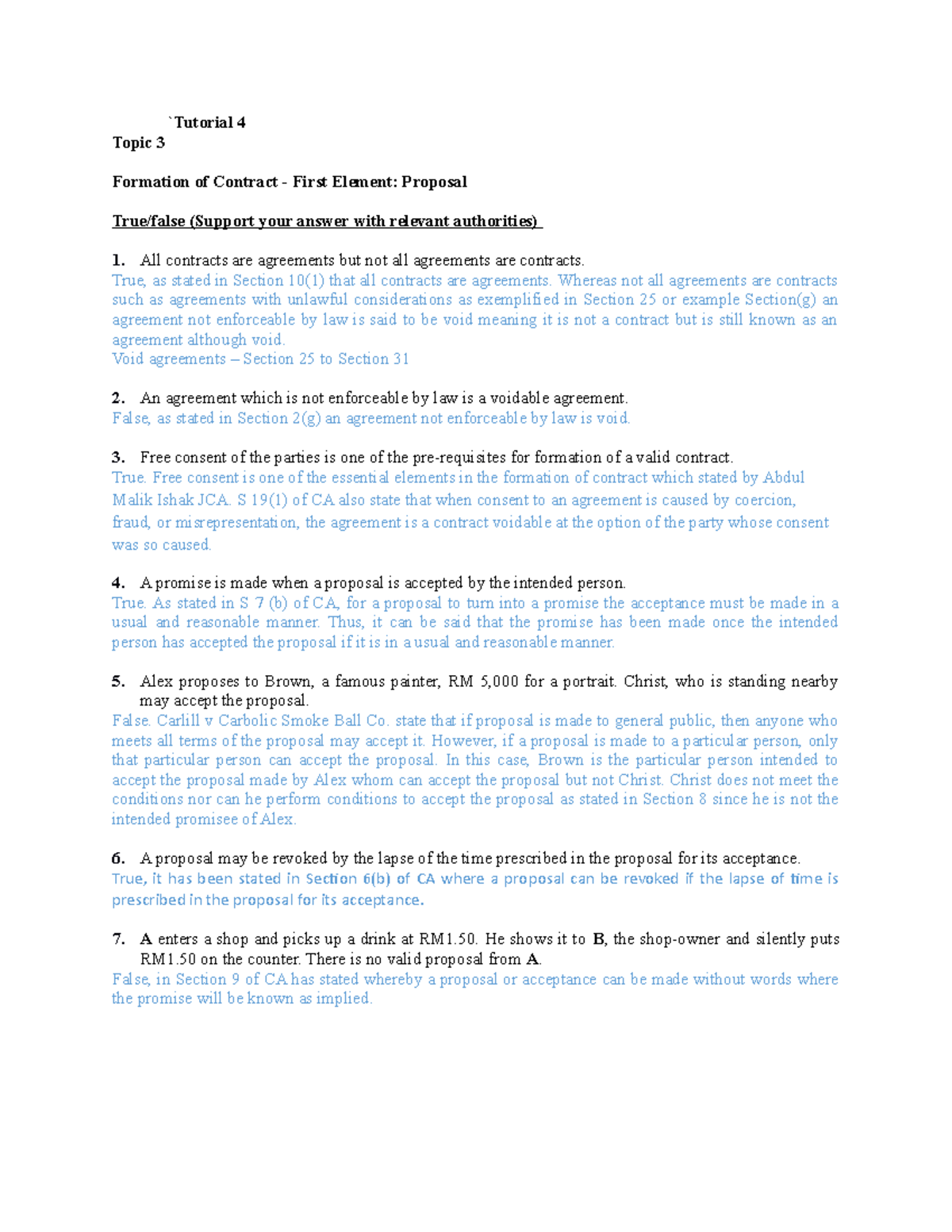 290632 TUT 4 - Topic 3 - True/false (Support your answer with relevant ...