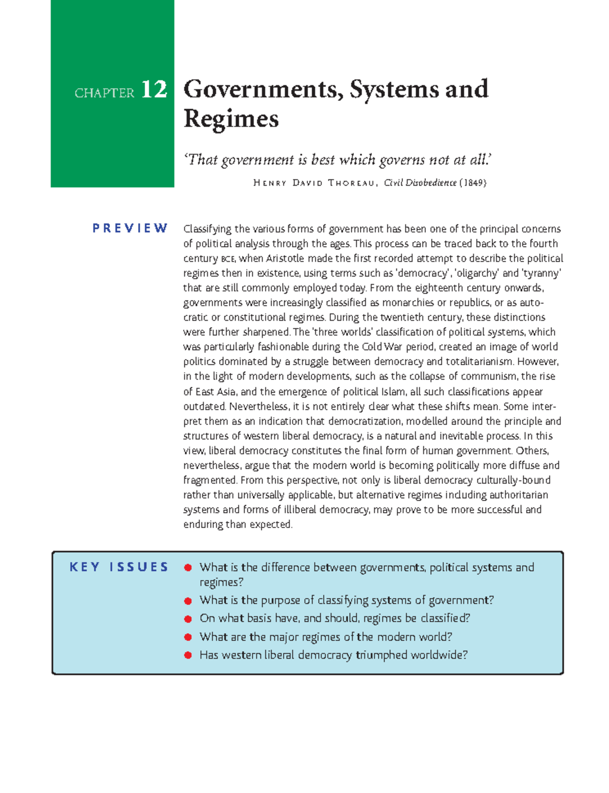 3 Political Regimes - CHAPTER 12 Governments, Systems and Regimes ‘That ...
