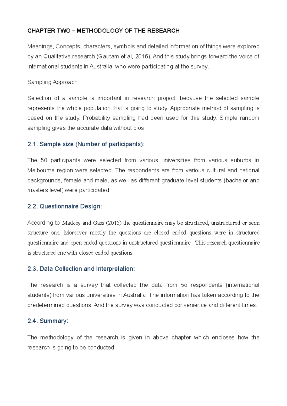 BR9 - Research - CHAPTER TWO – METHODOLOGY OF THE RESEARCH Meanings ...