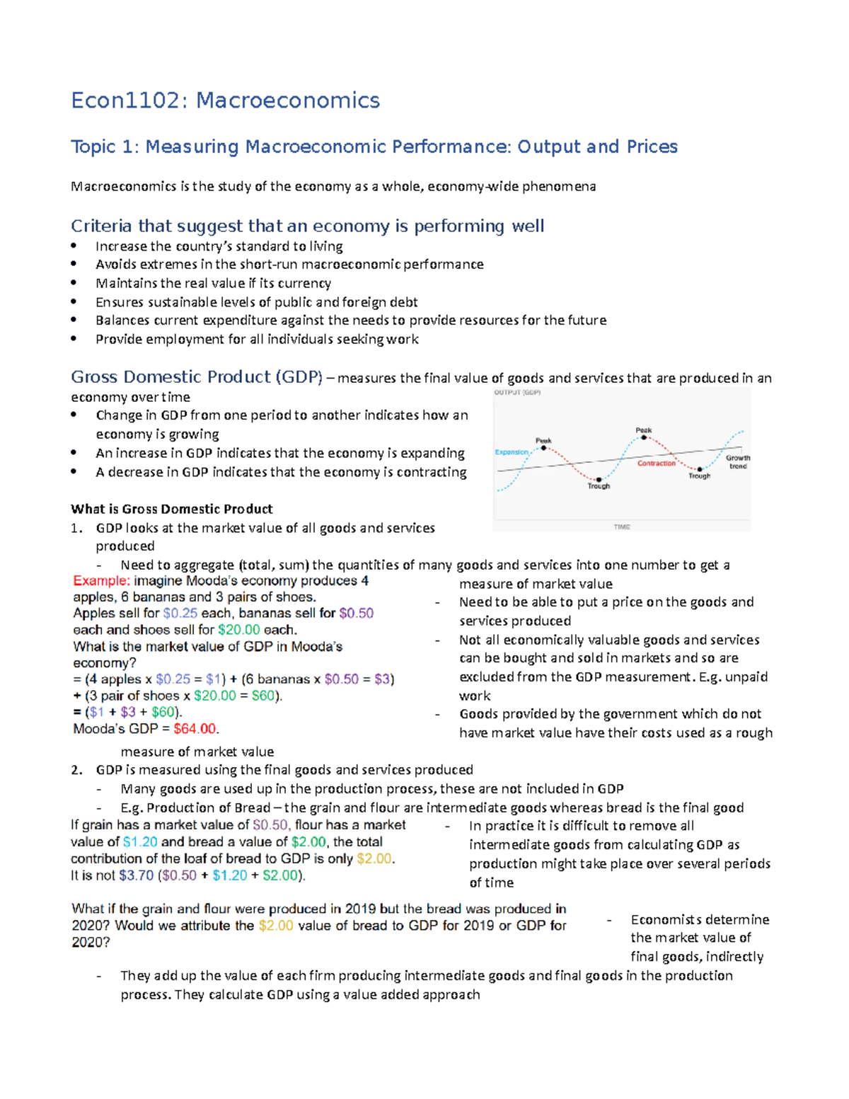 Econ1102 - notes - ECON1102 - UWA - Studocu
