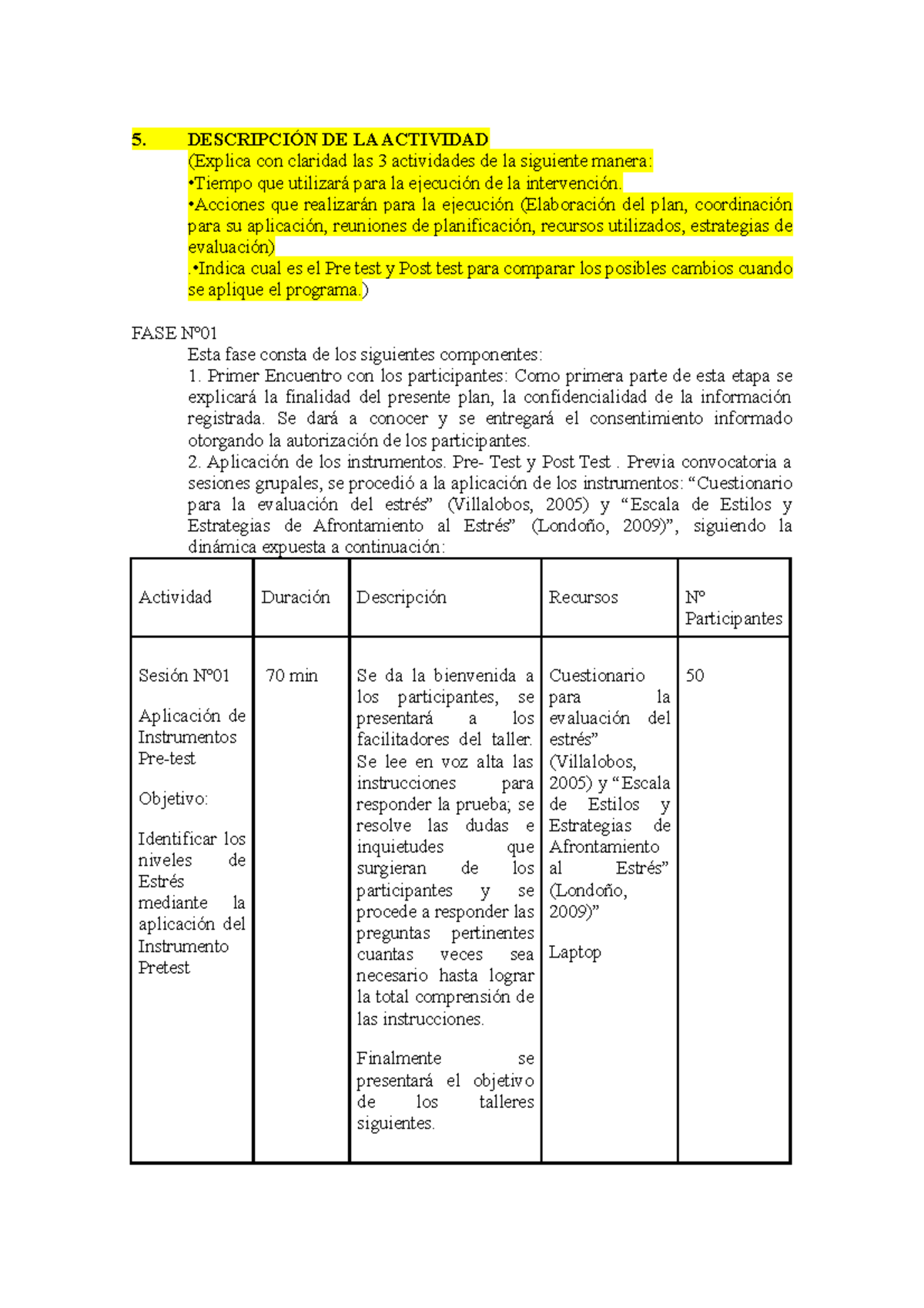 CLM - trabajo dinamicas en grupo CLM - 5. DESCRIPCIÓN DE LA ACTIVIDAD ...