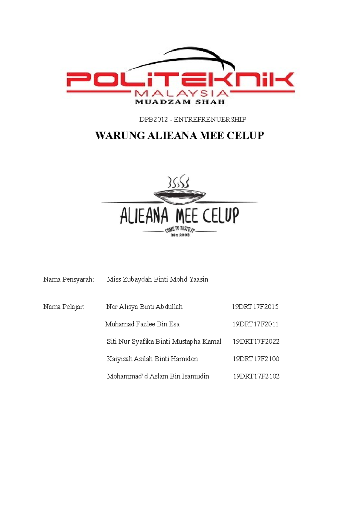 Entrepreneurship - Business managerial on Starbucks Company - DPB2012 ...