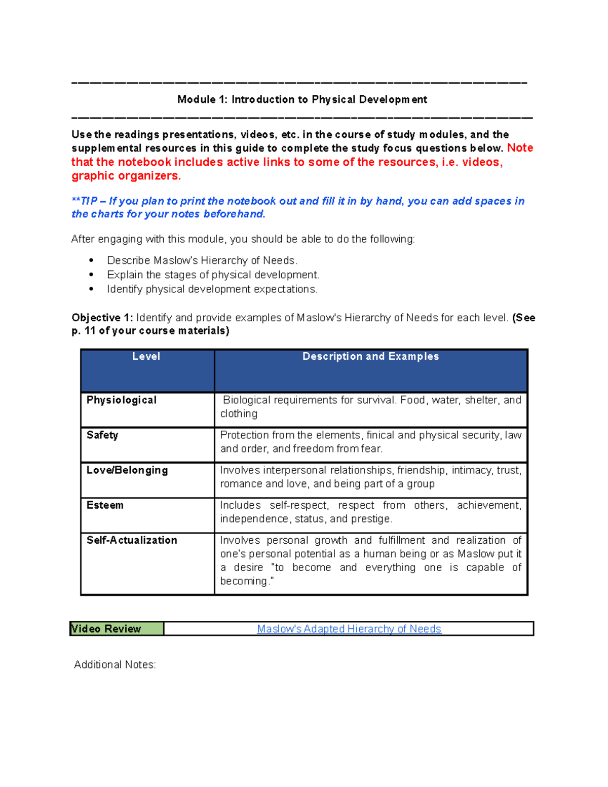 Module 1 Notebook - Updated - - Studocu