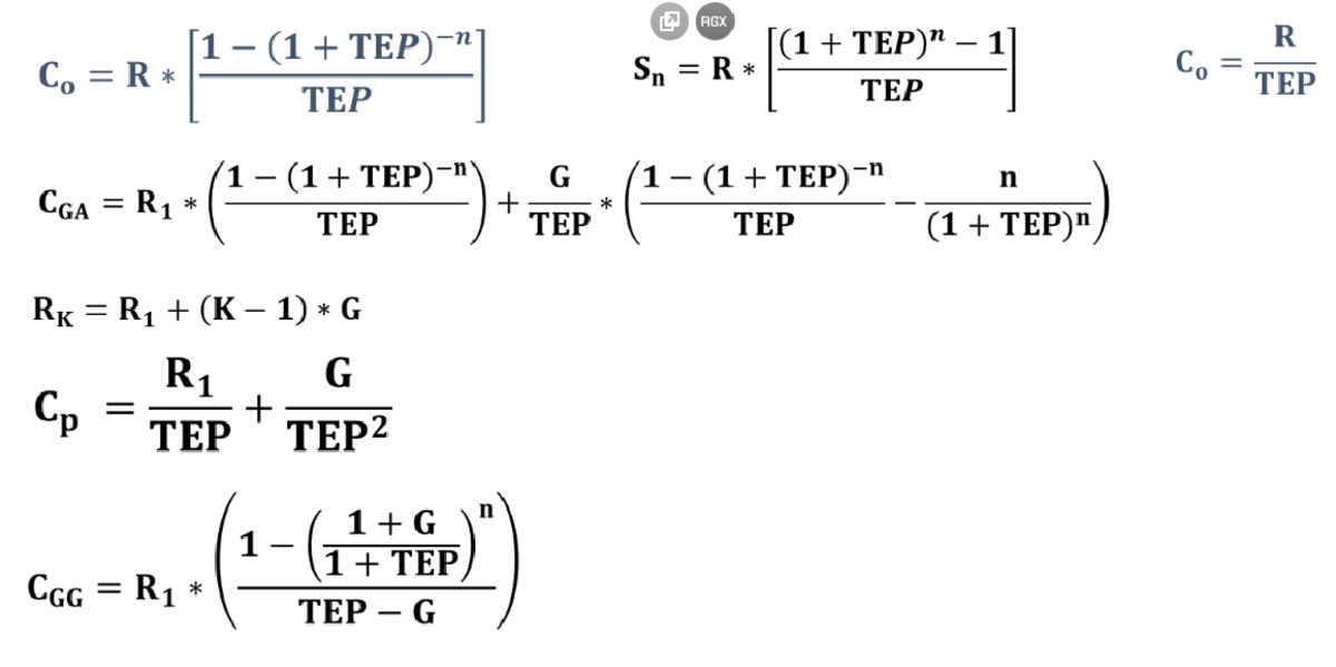 FÓRMULAS DE MATEFI - Matemática financiera - Studocu