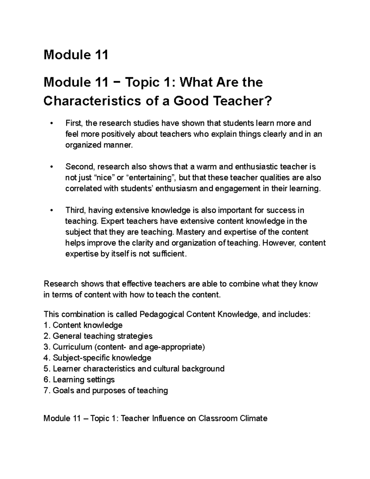 Module 11 educ210 - lesson 11 notes - EDUC 210 - Concordia - Studocu