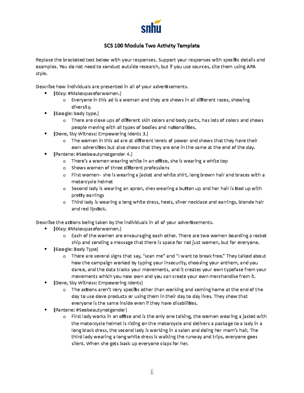 SCS 100 Module Two Activity Template - SCS 100 Module Two Activity ...