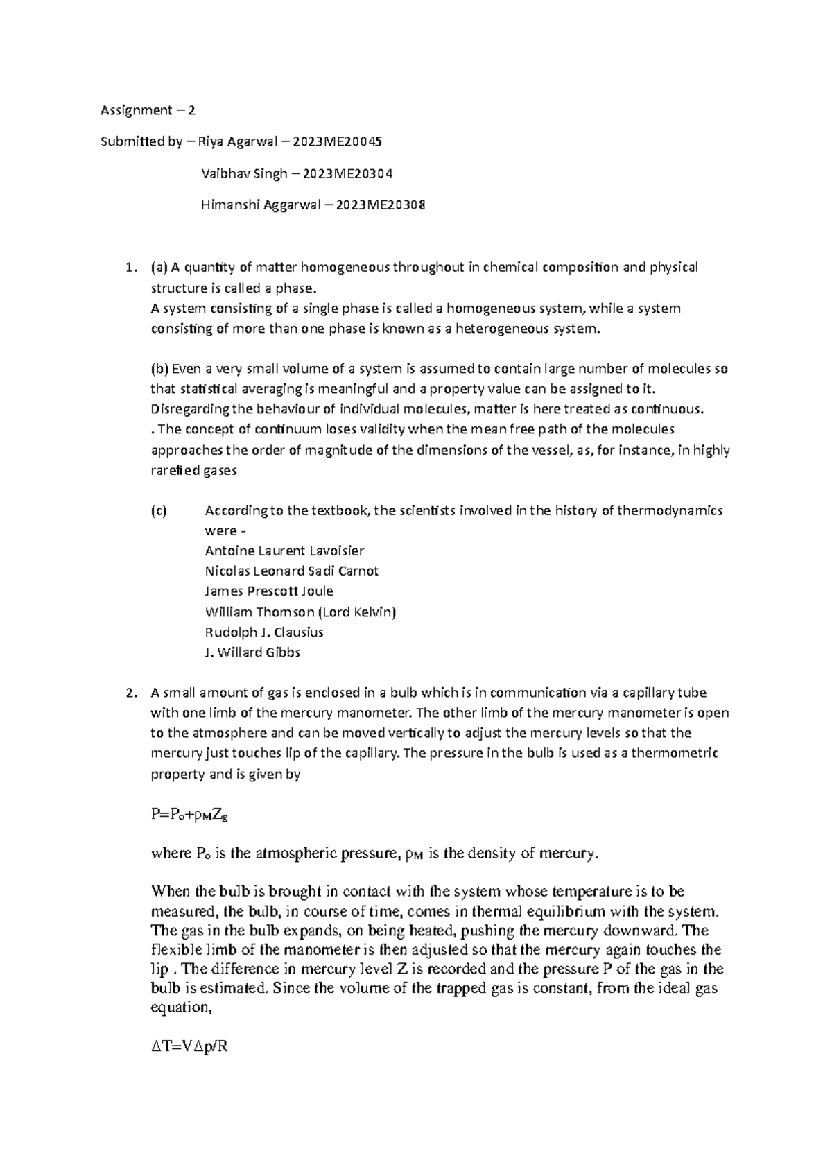 MCL141 - Assignment 2 - Assignment – 2 Submitted by – Riya Agarwal – 2023ME 20045 Vaibhav Singh ...