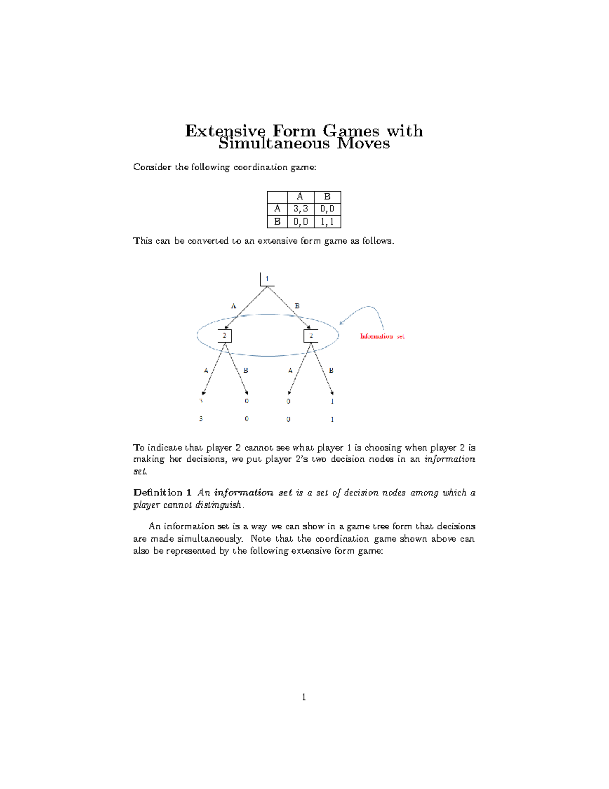 ECN216-LN4 - Extensive Form Games With Simultaneous Moves - Extensive ...