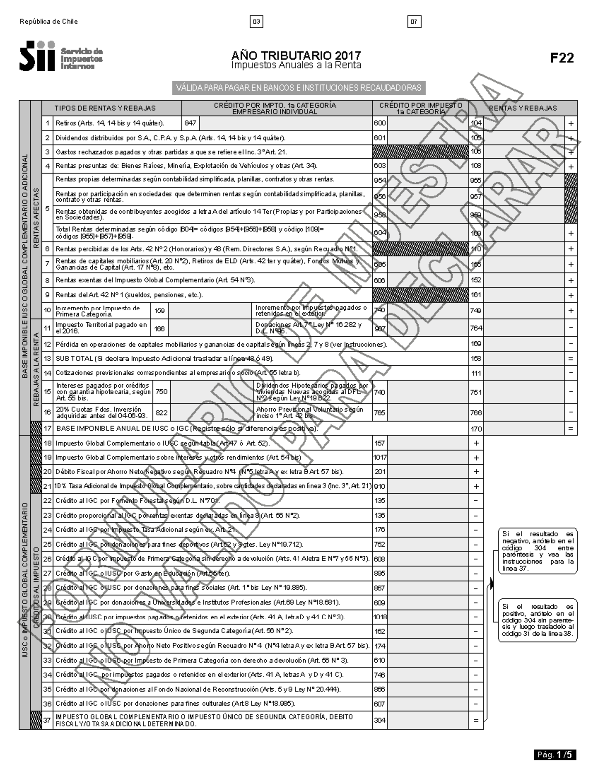F22 - formulario - BASE IMPONIBLE IUSC O GLOBAL COMPLEMENTARIO O ...