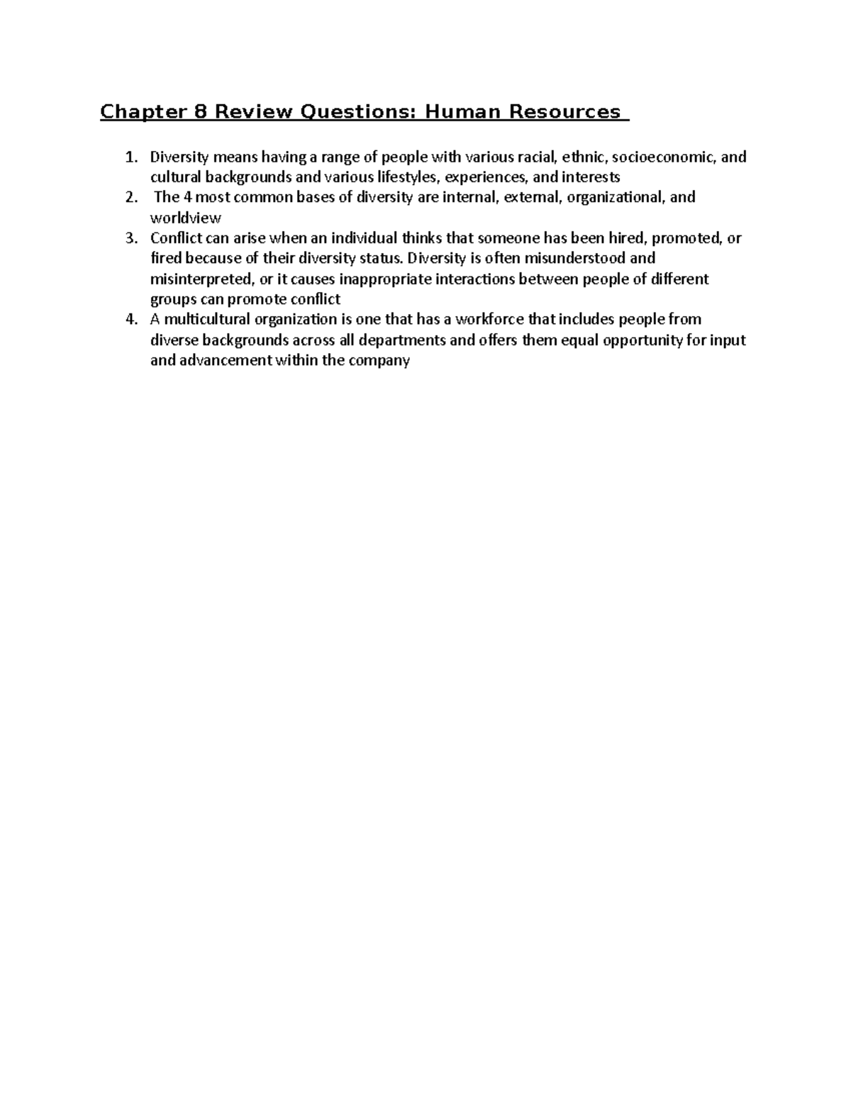 Chapter 8 Review Questions-Human Rescources - Chapter 8 Review ...