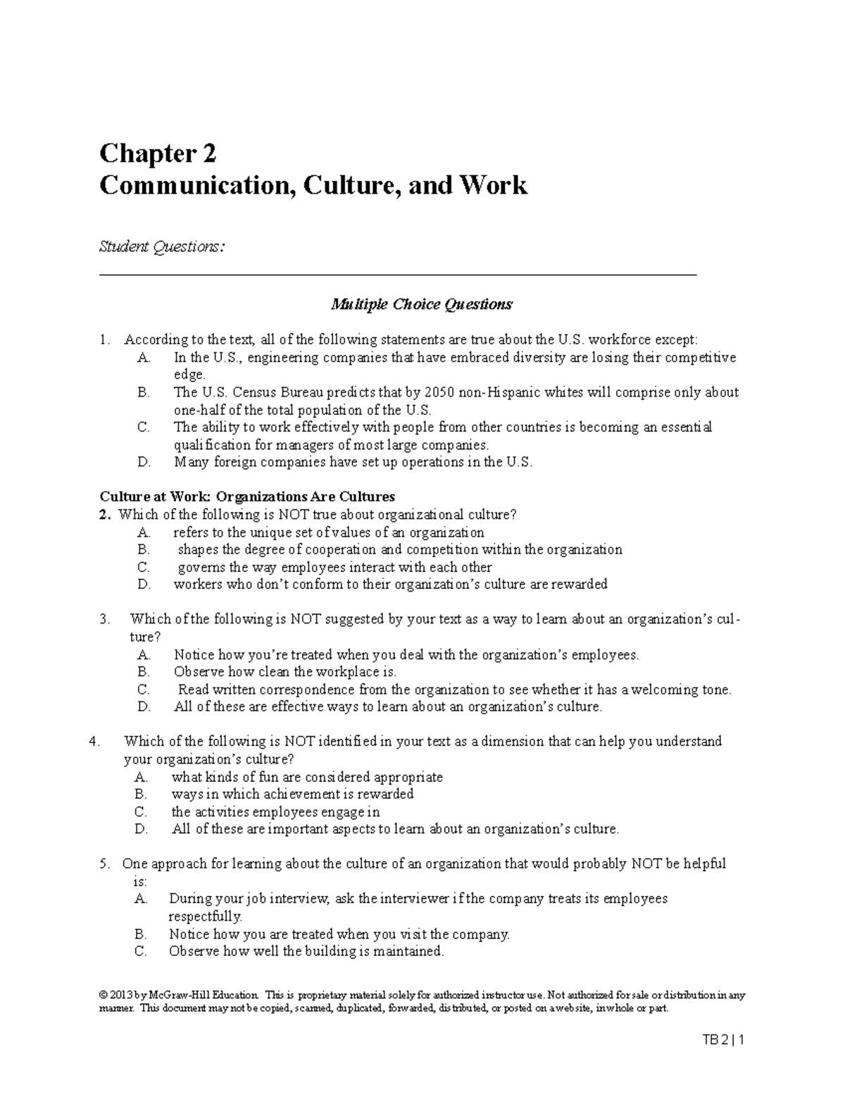 History Exam Review - Chapter 2 Communication, Culture, and Work ...