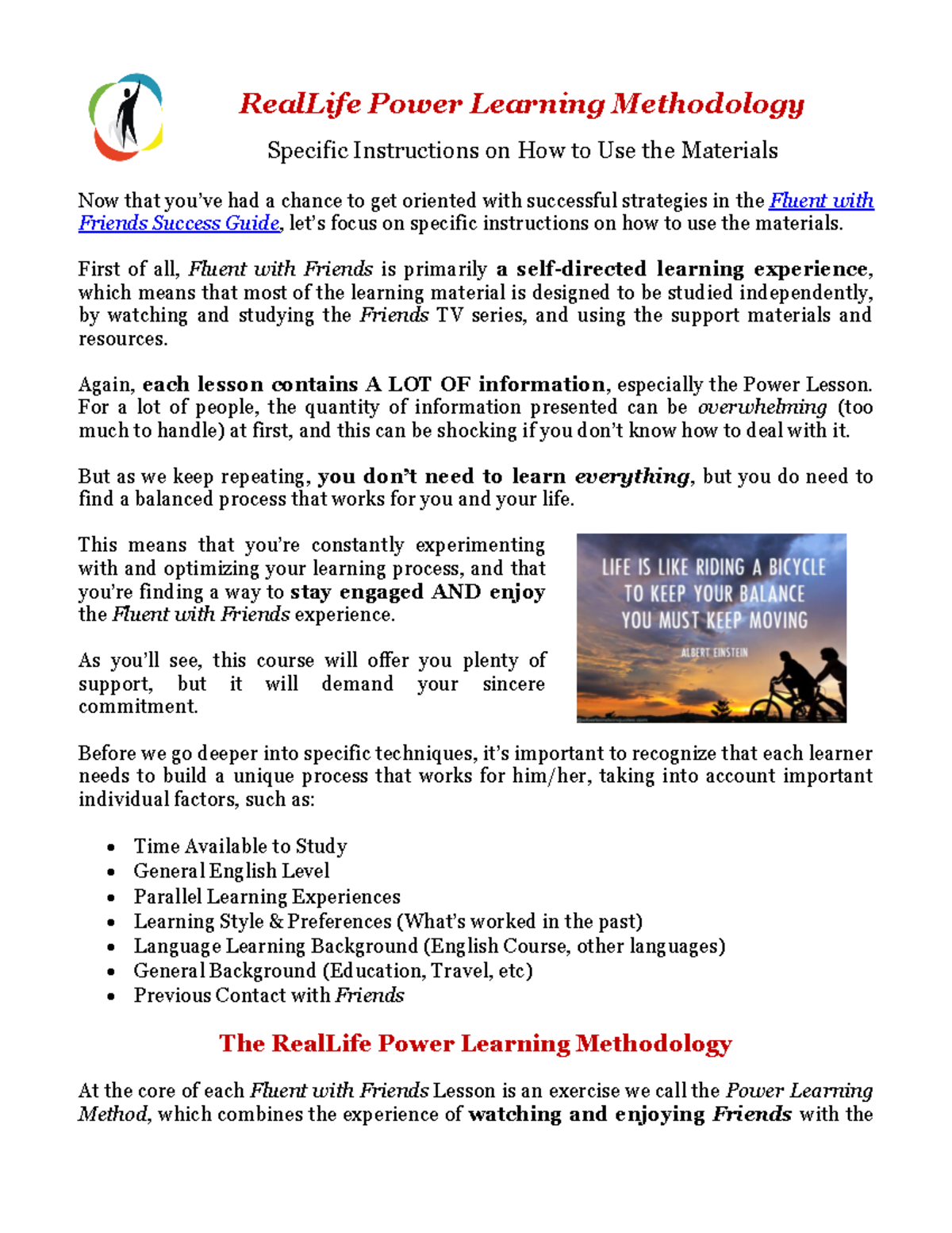 Real Life Power Learning Method 2 - RealLife Power Learning Methodology ...