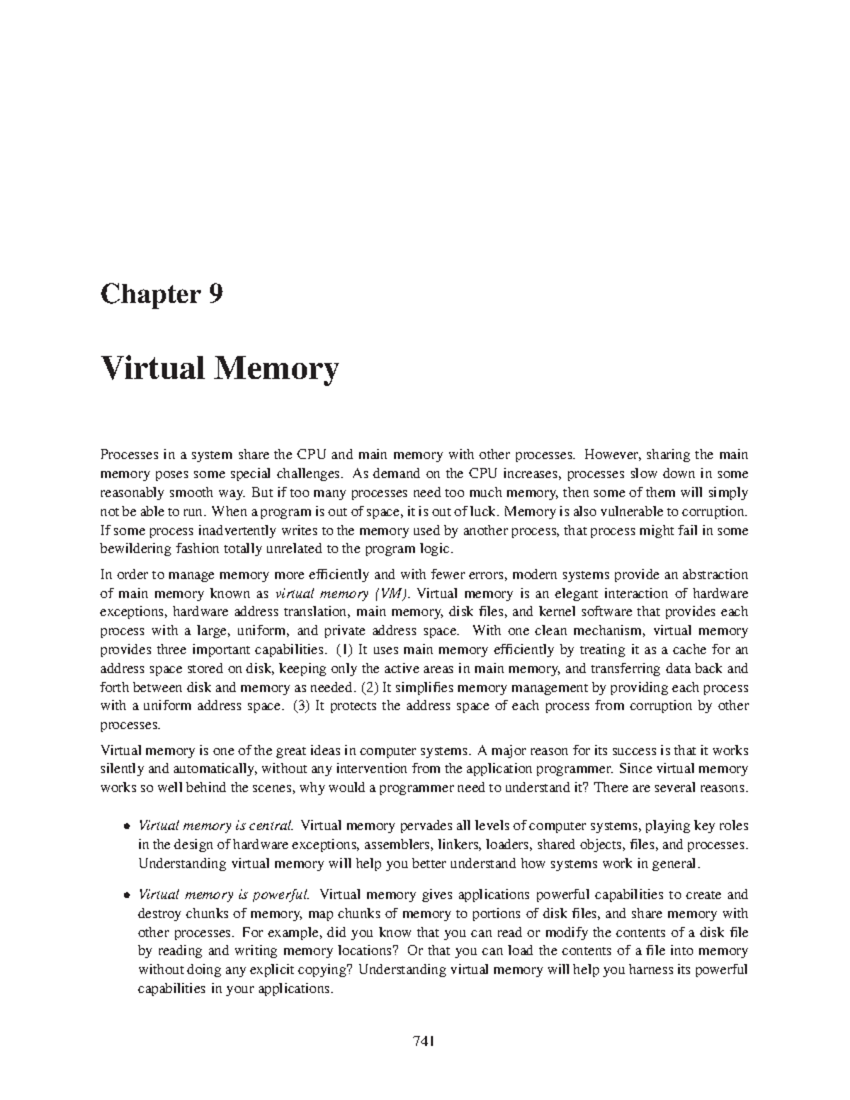 Ch9-Virtual memory - Chapter 9 Virtual Memory Processes in a system share the CPU and main ...