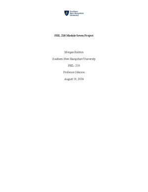 HUM 215 Module One Journal - Morgan Ralston HUM 215 Module One Journal ...