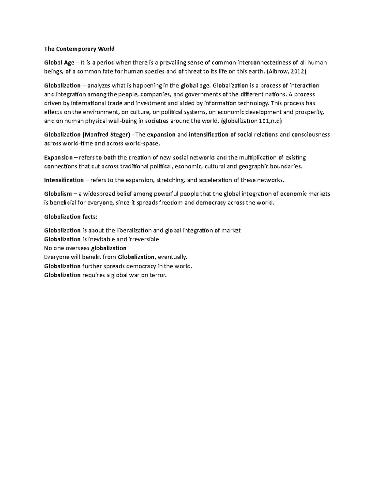 Attachment File of essay - The Contemporary World Global Age – It is a ...