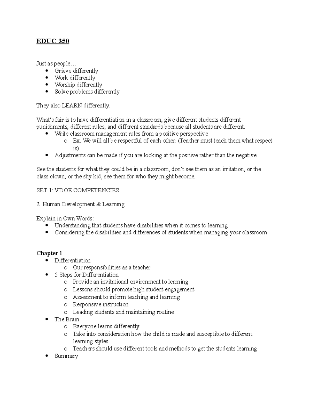 EDUC 350 - Edu 350 - EDUC 350 Just as people... Grieve differently Work differently Worship ...