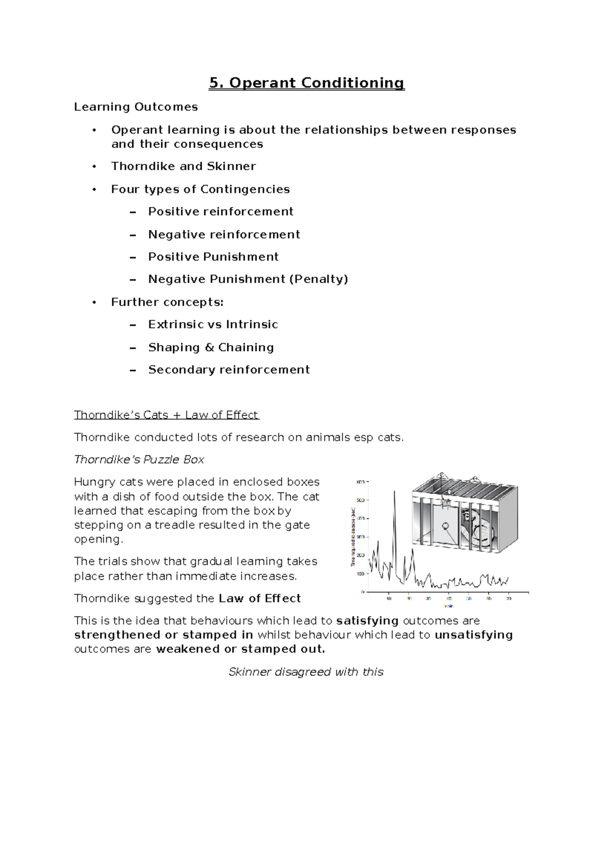 5. Operant Conditioning - 5. Operant Conditioning Learning Outcomes ...
