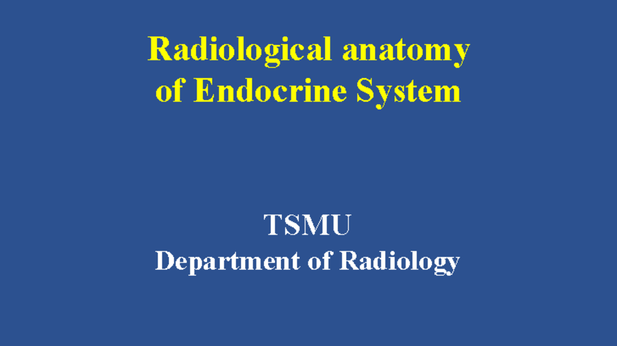 (1) Radiological anatomy of Endocrine System - Radiological anatomy of ...