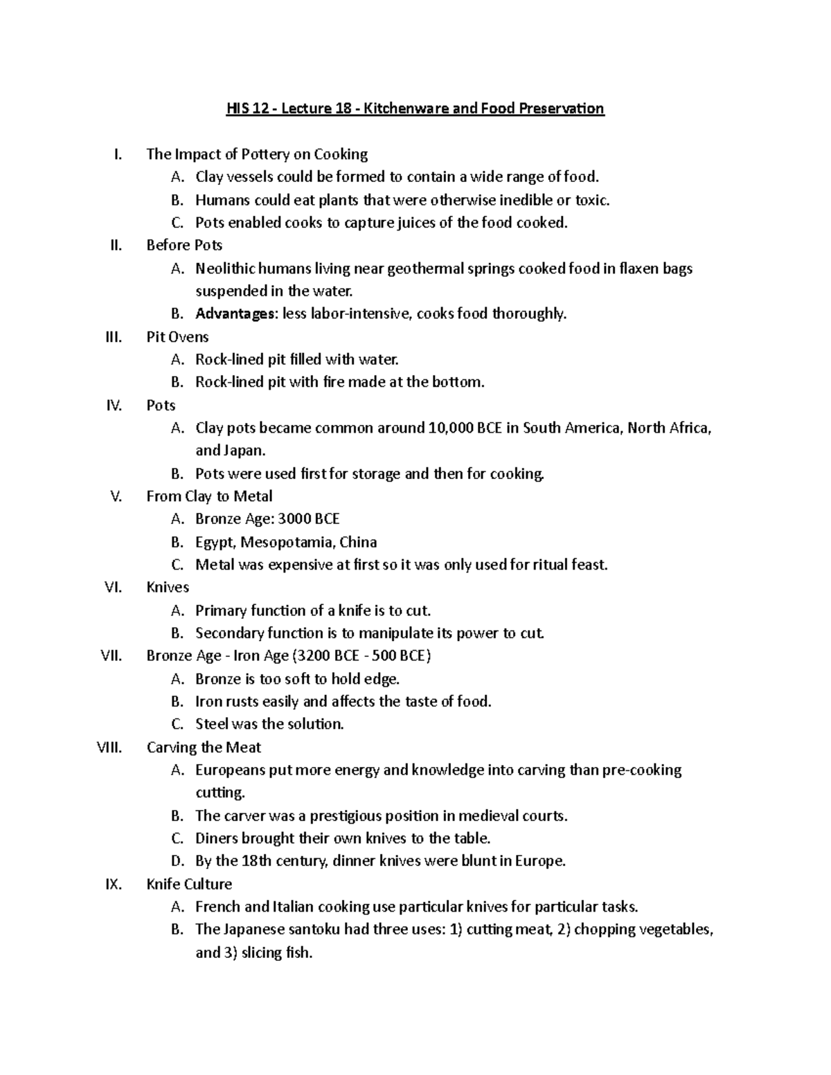 HIS 12 - Lecture 18 - Kitchenware and Food Preservation - The Impact of ...