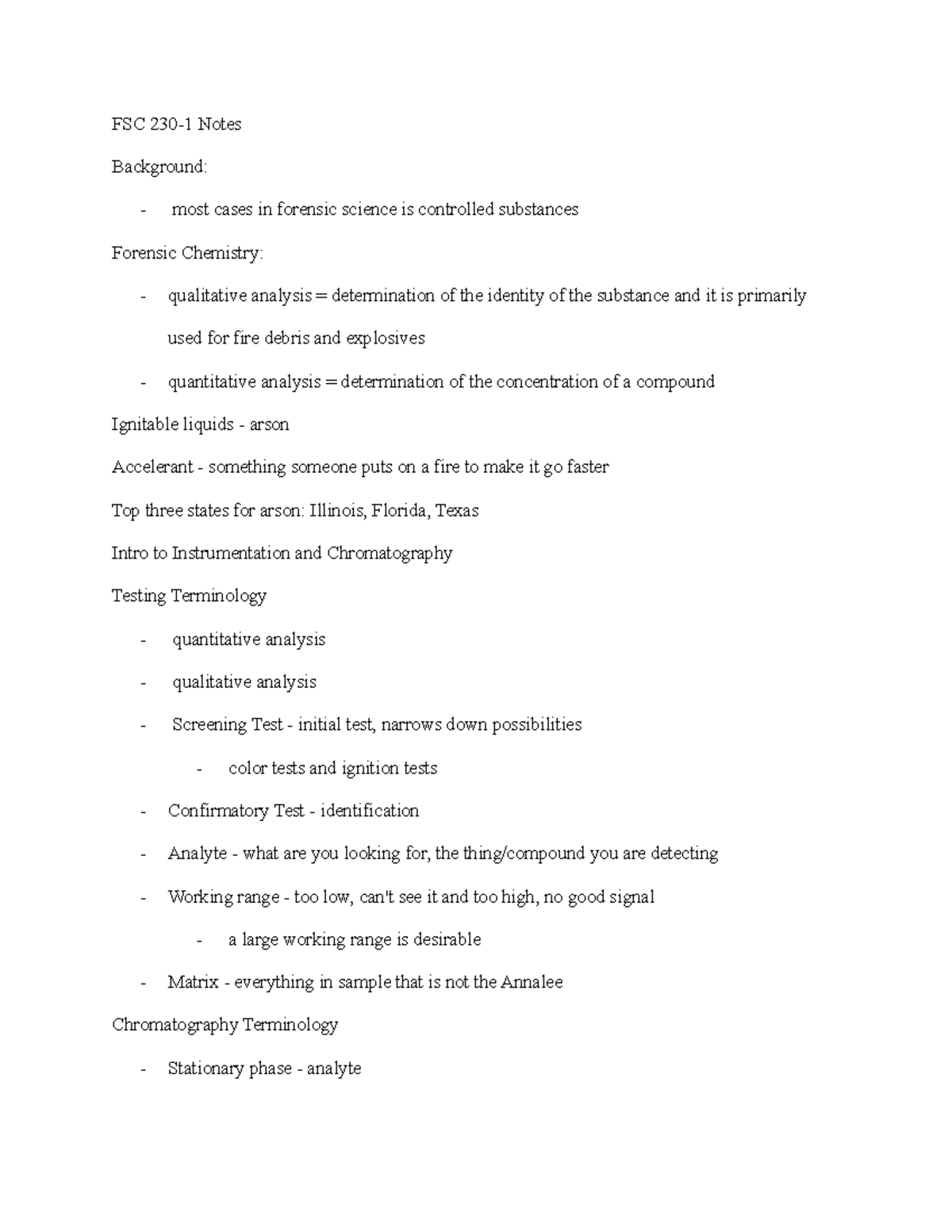 FSC 230-1 Notes - My professors were Kenyon Evans-Nguyen and Morgan ...