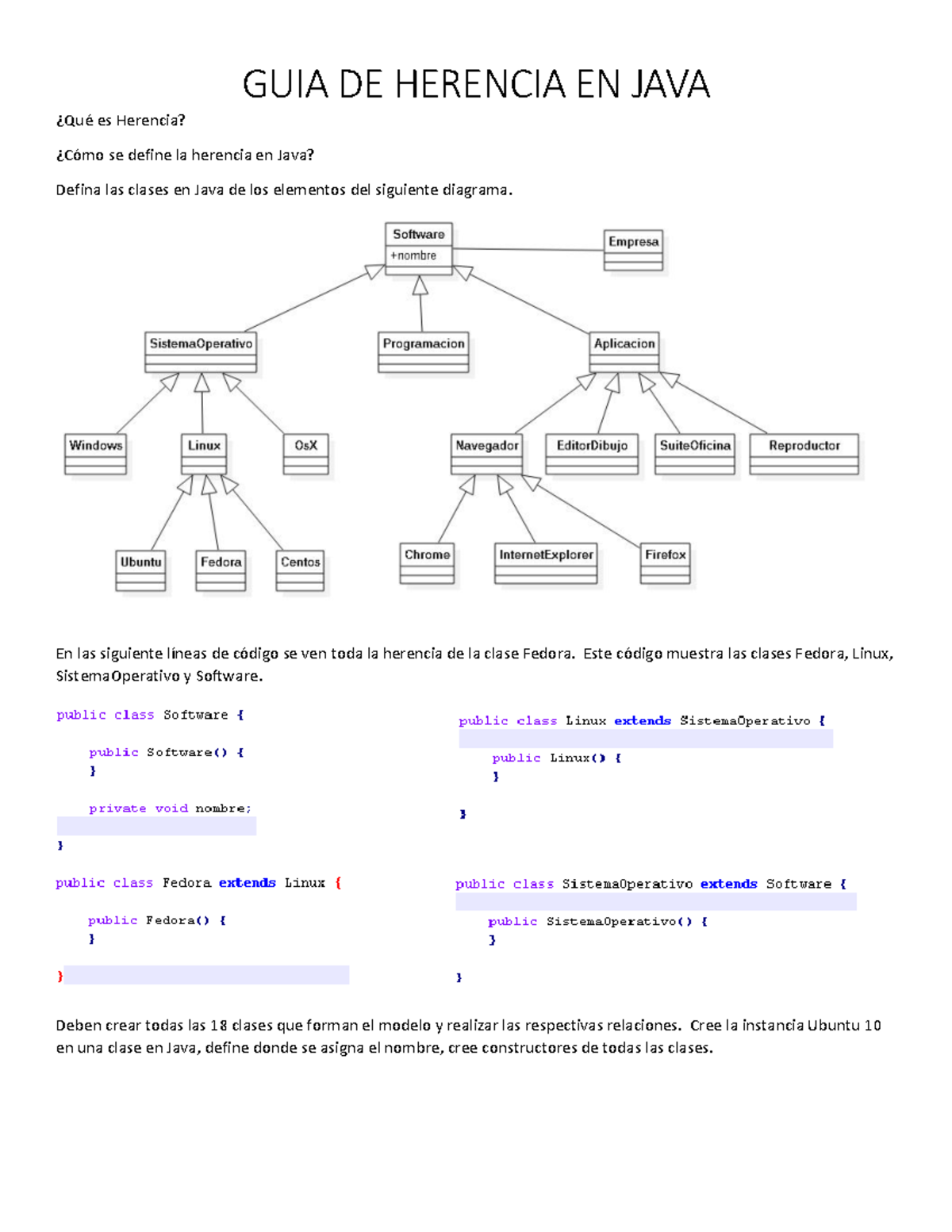GUIA DE Herencia EN JAVA - GUIA DE HERENCIA EN JAVA ¿Qué es Herencia? ¿Cómo se define la ...