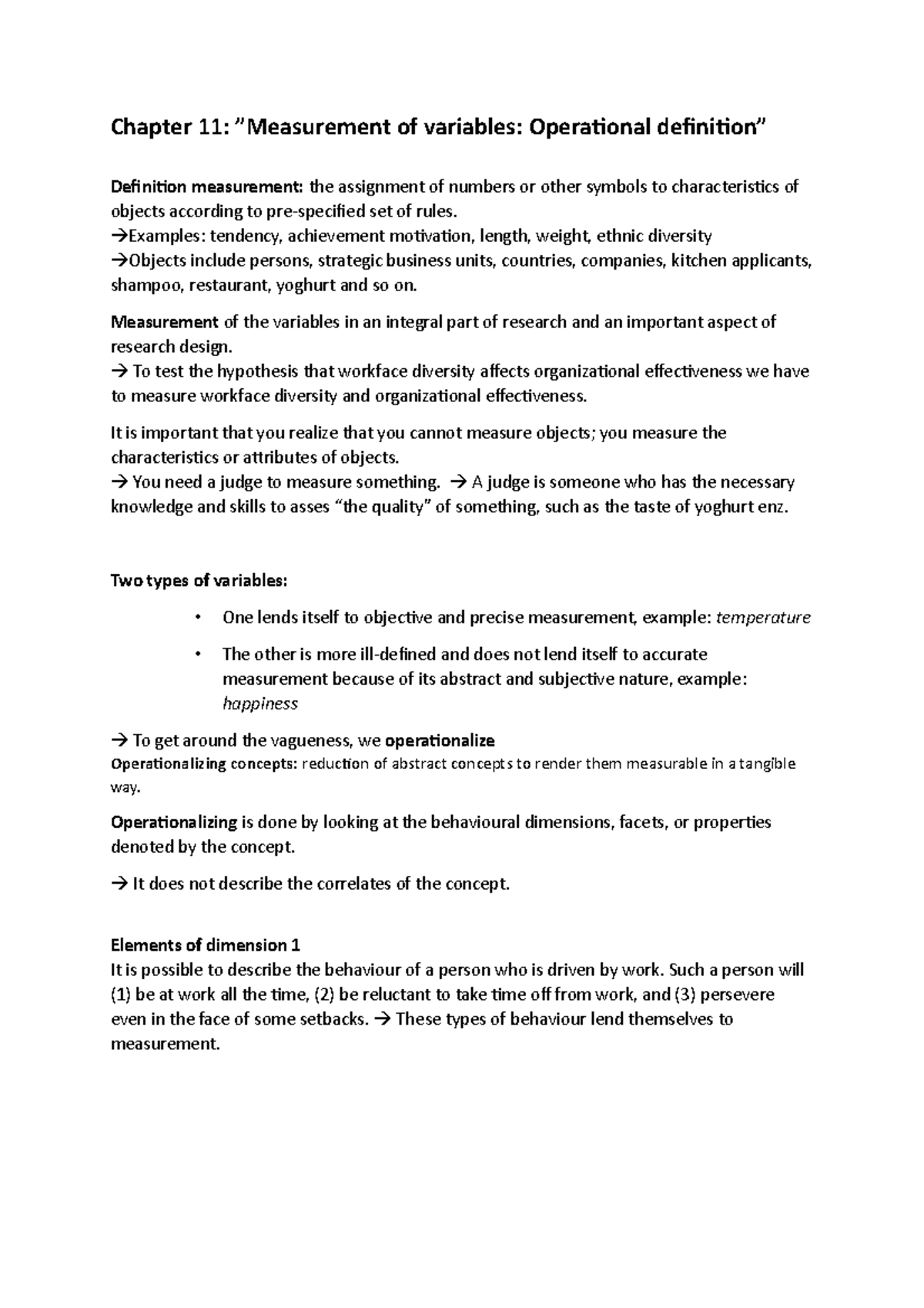 Chapter 11 'Measurement of (...) definition' - Chapter 11: of variables ...