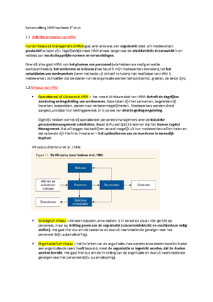 Samenvatting HRM - Leerboek HRM - HRM-samenvatting boek H1 Human ...