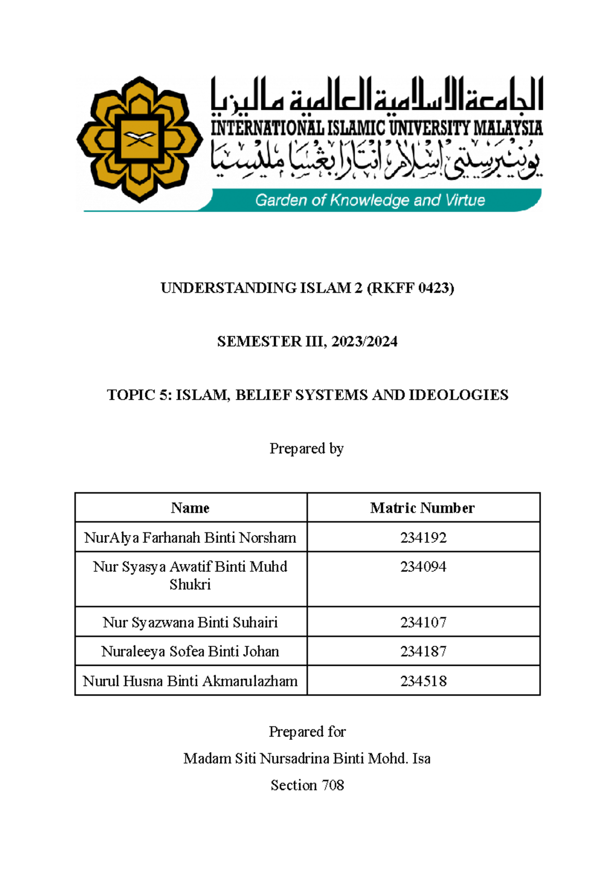 Deviant Teaching: Millah Abraham - UNDERSTANDING ISLAM 2 (RKFF 0423 ...