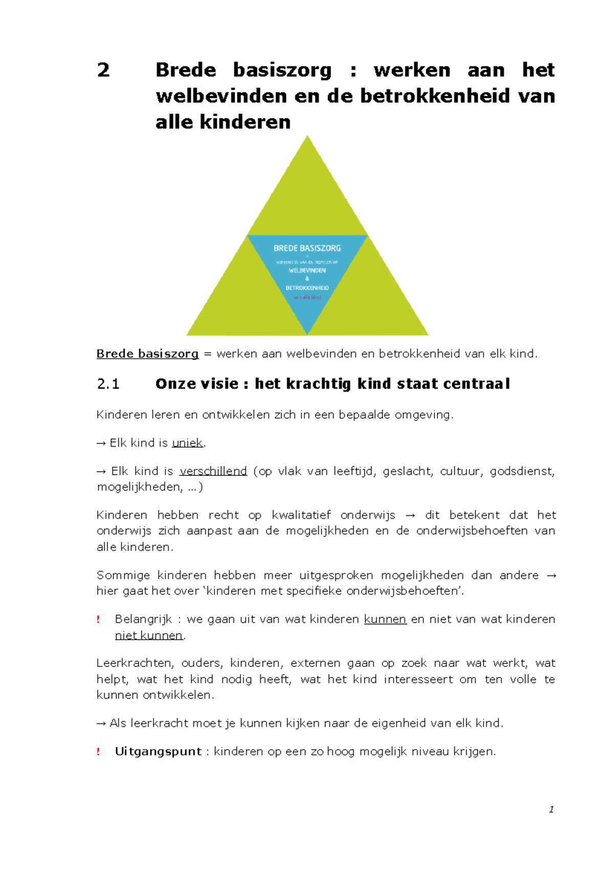 SPEL EN Exploratie Samenvatting - 2 Brede basiszorg : werken aan het ...