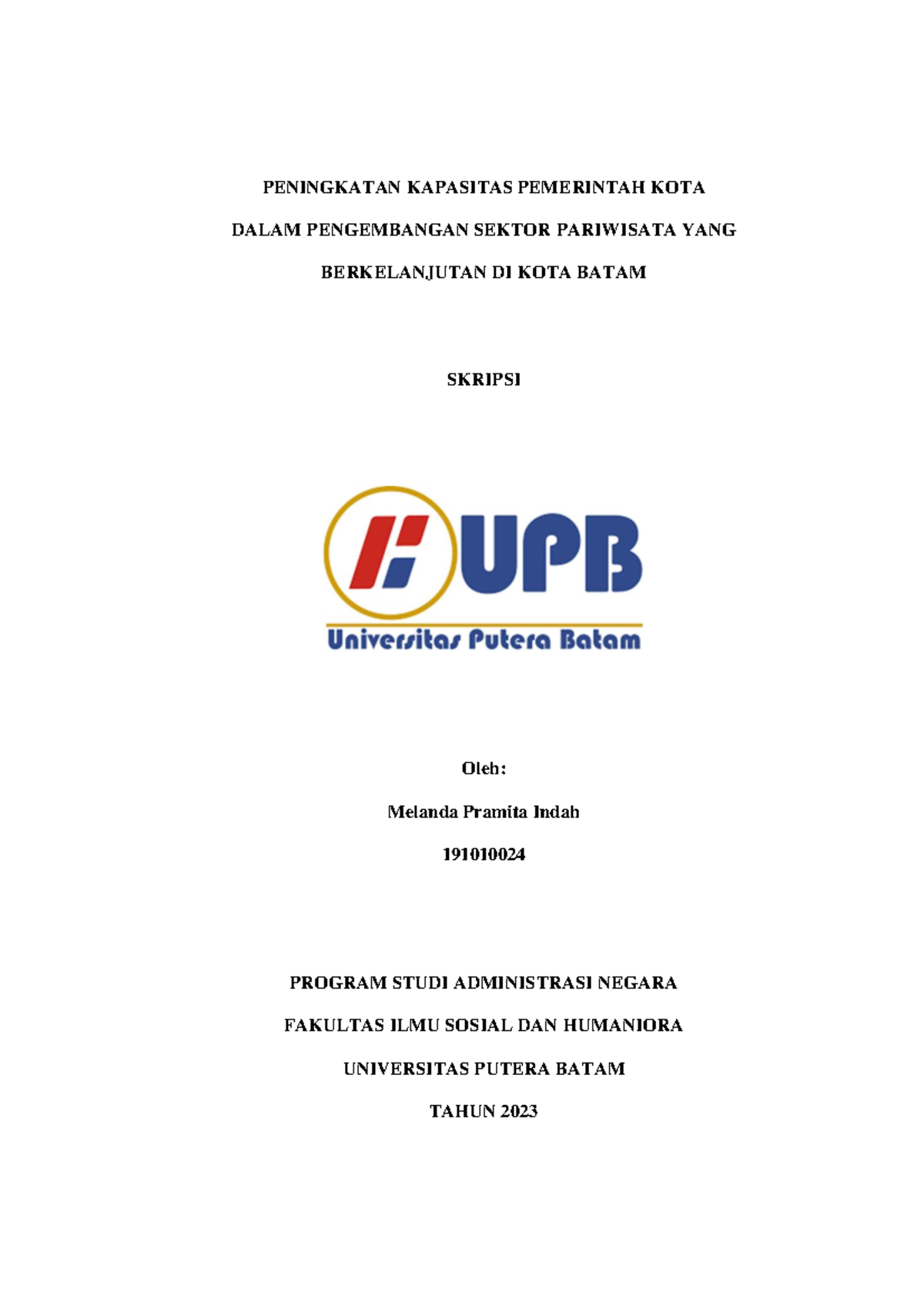Cover - asdasasd - Dela ade amalia - PENINGKATAN KAPASITAS PEMERINTAH ...