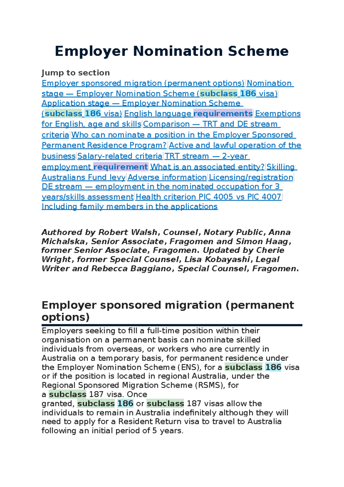 186 Employer Nomination Scheme summary to use - Employer Nomination ...
