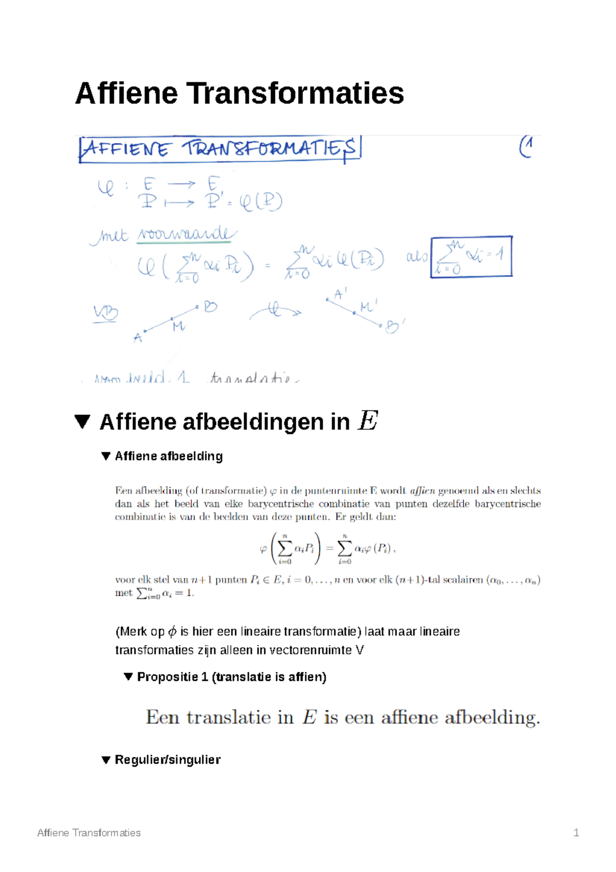 Affiene Transformaties - Affiene Transformaties Affiene afbeeldingen in ...