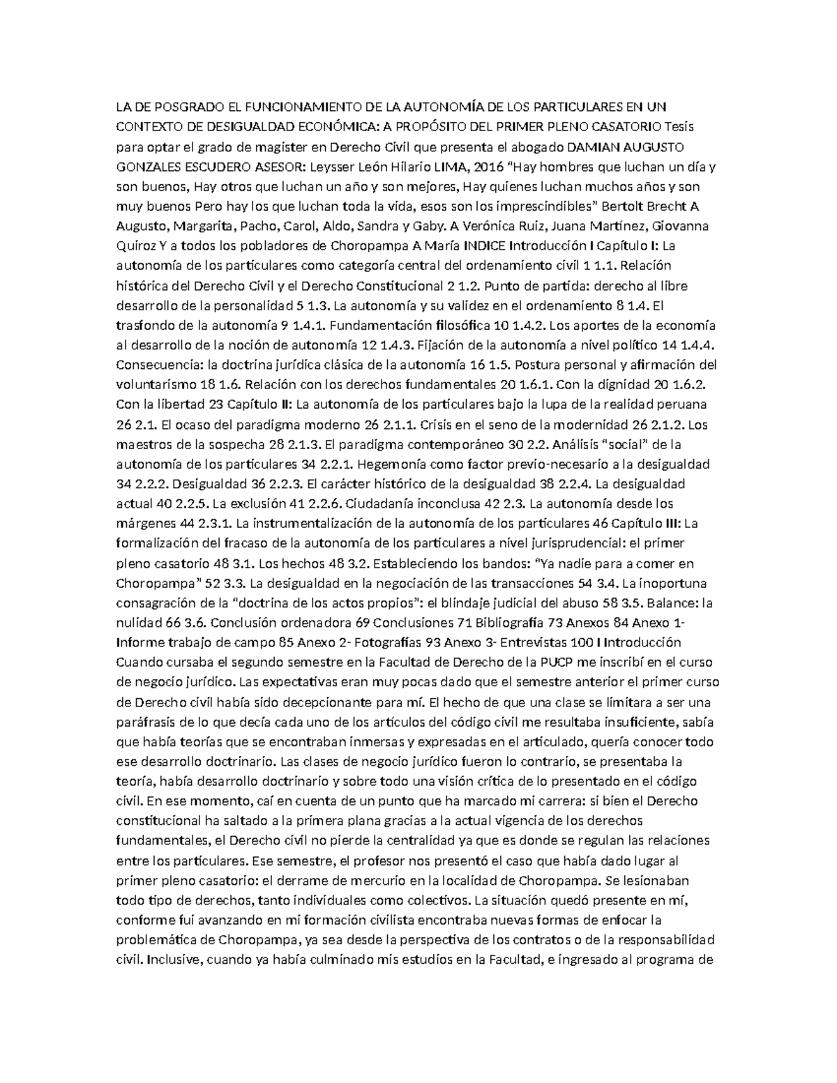 LA DE Posgrado EL Funcionamiento DE LA Autonomía DE LOS Particulares EN ...