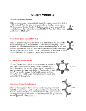 Lecture Notes 4 Module 1 - Tectosilicates (Framework Silicates) The ...