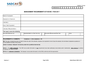 Sadcas F 60 (f) - Assessment Cycle Matrix - ISO IEC 17025 2017 [Issue 2 ...