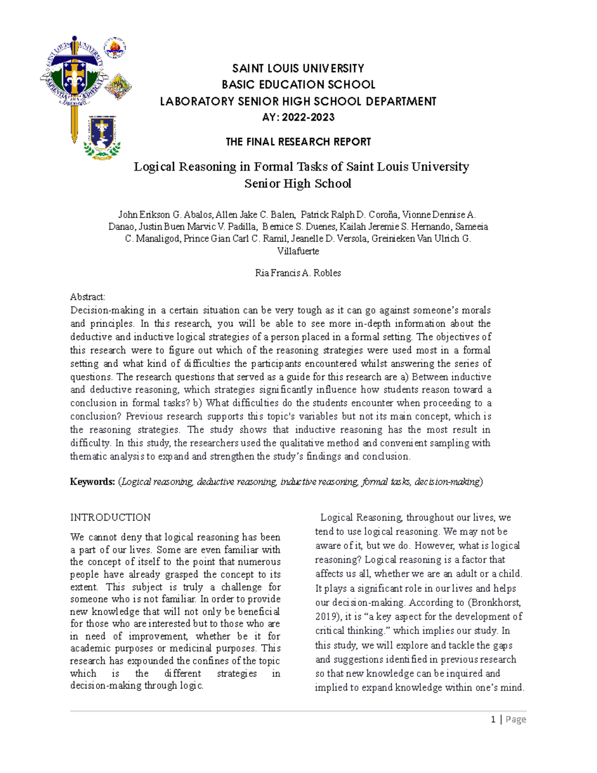 Final Research Report 12 Stemq GRP4 - BASIC EDUCATION SCHOOL LABORATORY ...