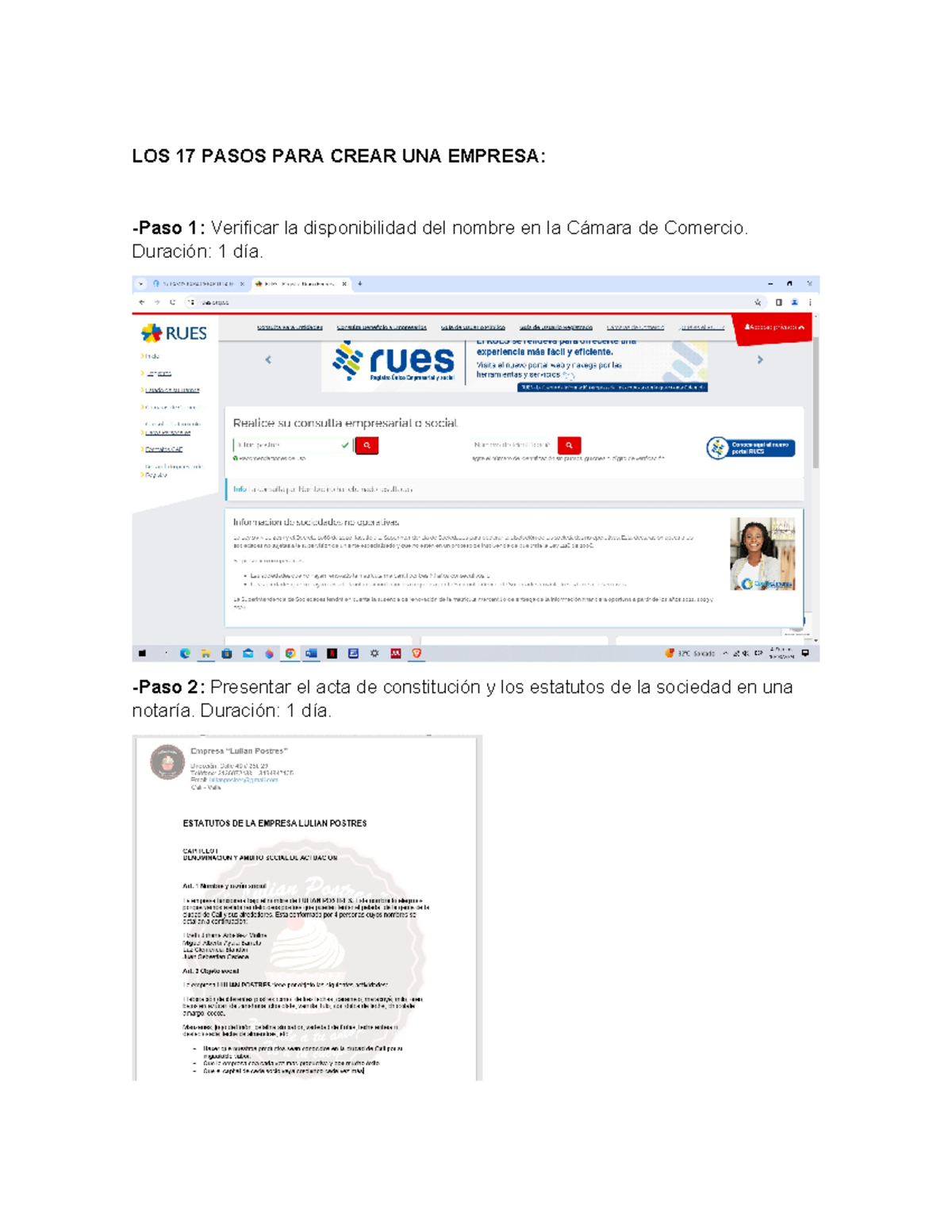 LOS 17 Pasos PARA Crear UNA Empresa - LOS 17 PASOS PARA CREAR UNA EMPRESA: -Paso 1: Verificar la ...