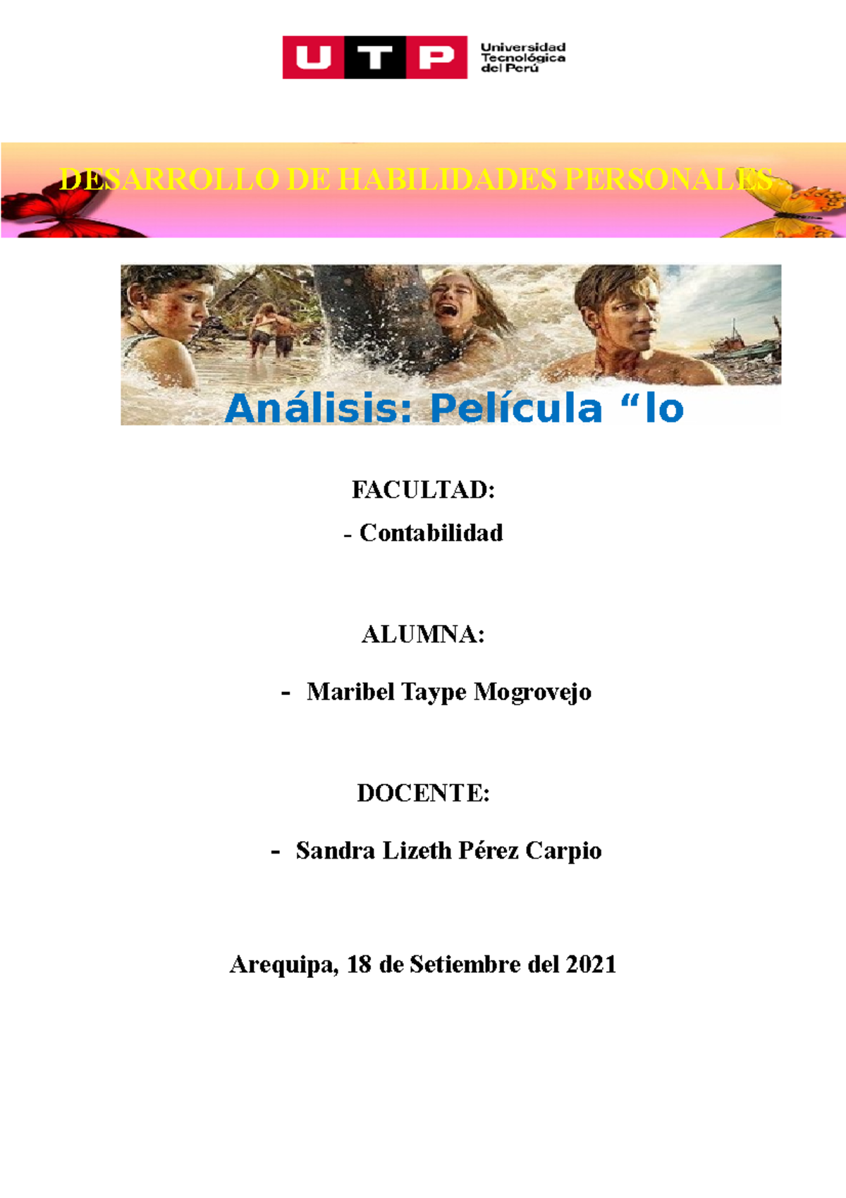 Analisis DE Pelicula - ESTE CURSO ES MUY INTERESANTE NO AYUDA A ...