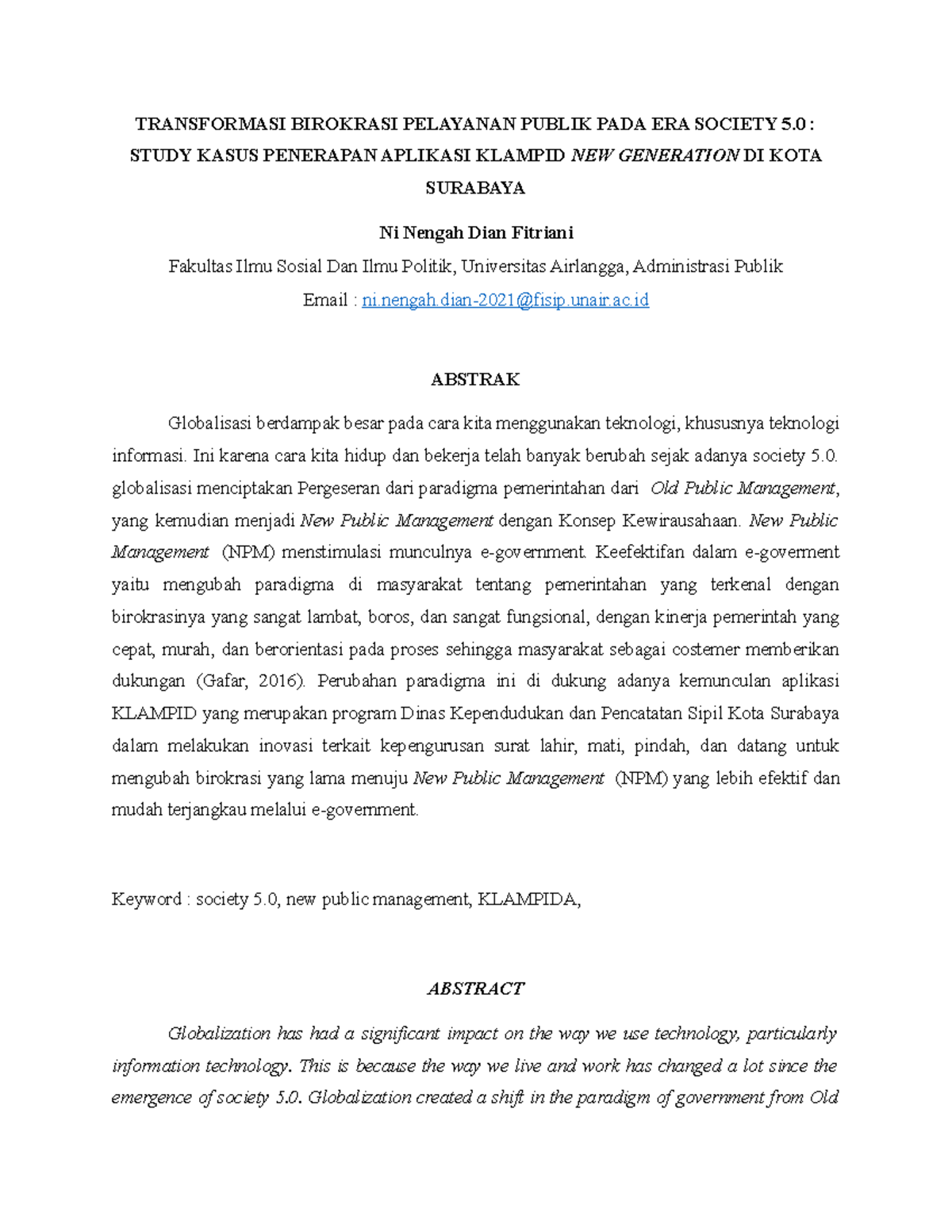Transformasi Pelayanan Publik PADA ERA Society 5 - TRANSFORMASI BIROKRASI PELAYANAN PUBLIK PADA ...