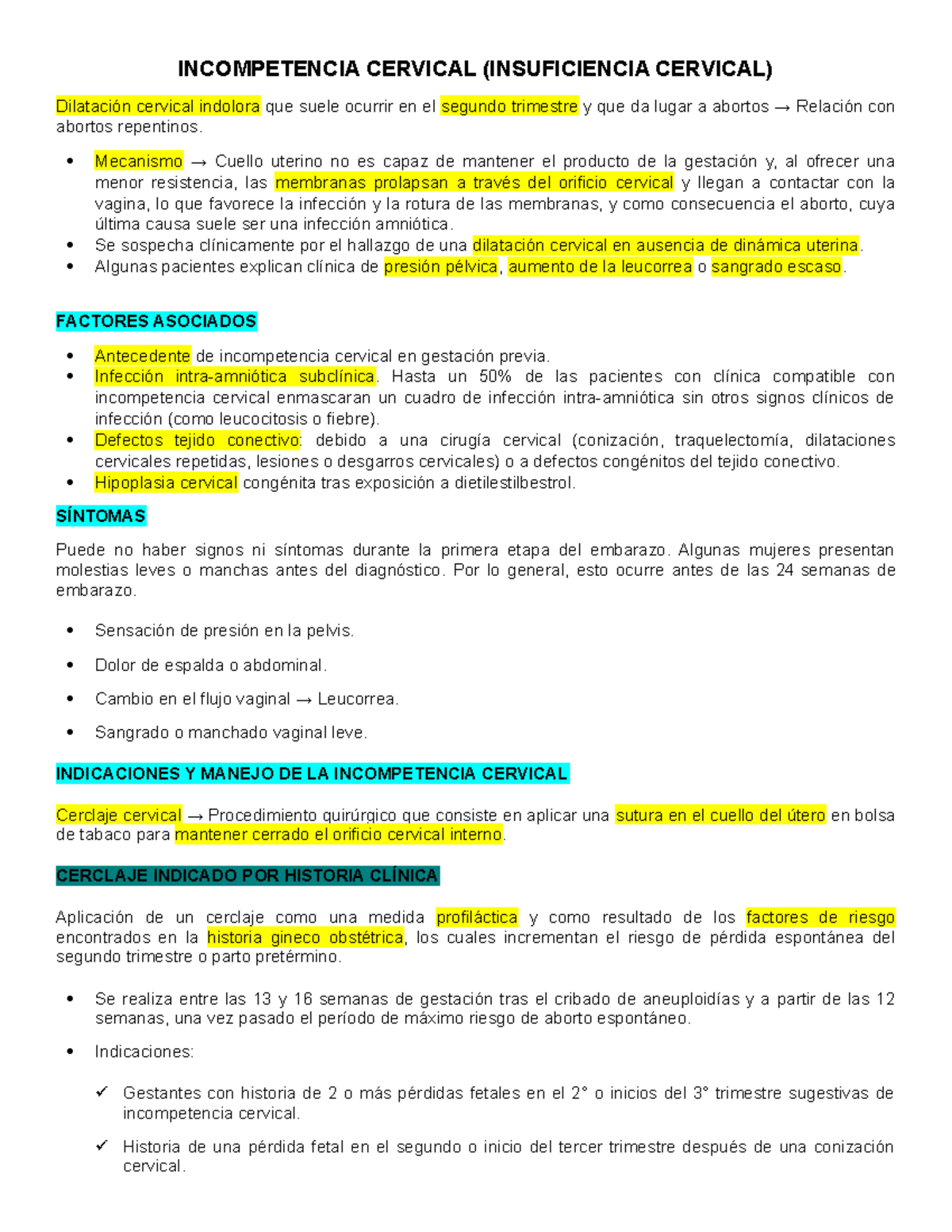 Incompetencia Cervical - INCOMPETENCIA CERVICAL (INSUFICIENCIA CERVICAL ...