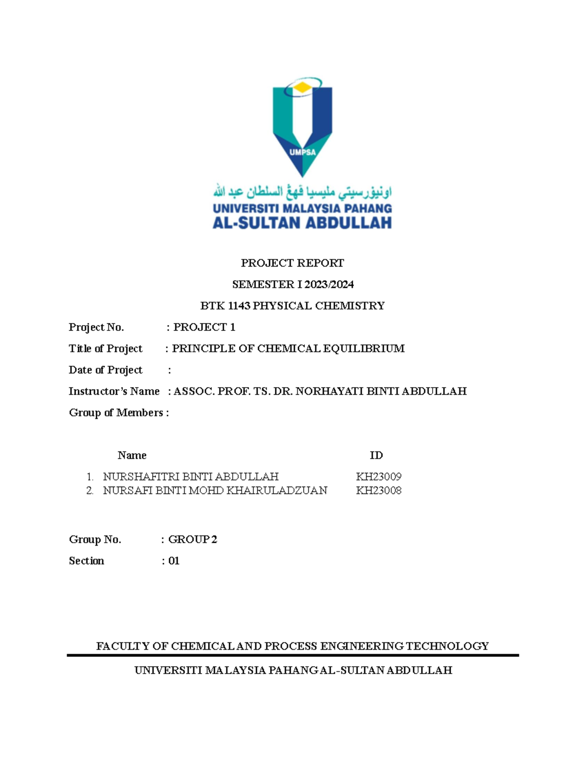 Group 2 Project Report BTK1143 - PROJECT REPORT SEMESTER I 2023/ BTK ...