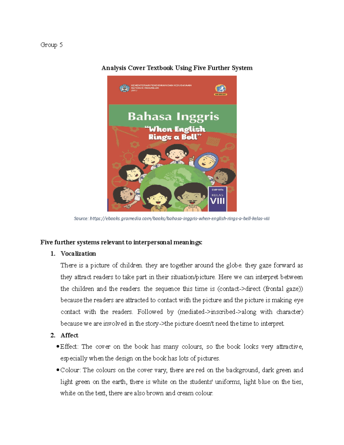 Group 5 MDA in ELT Textbook - Group 5 Analysis Cover Textbook Using ...