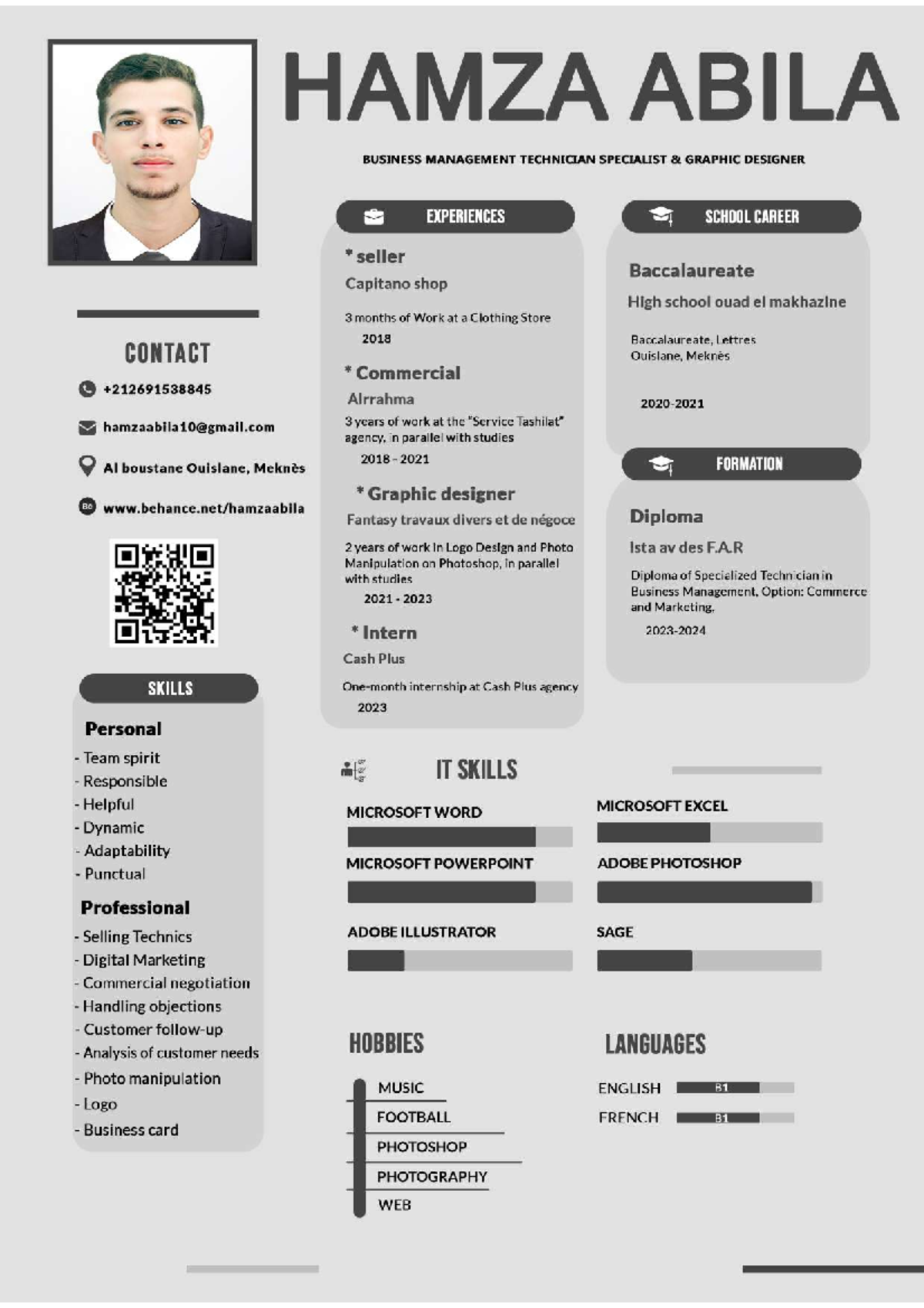 Cv hamza abila Anglais. 5 ans png - gestion de la maintenance - Studocu